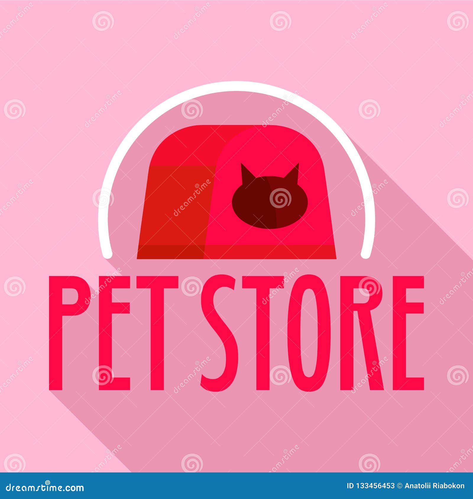 Cat Box Pet Store Logo, Flat Style Stock Vector - Illustration of ...