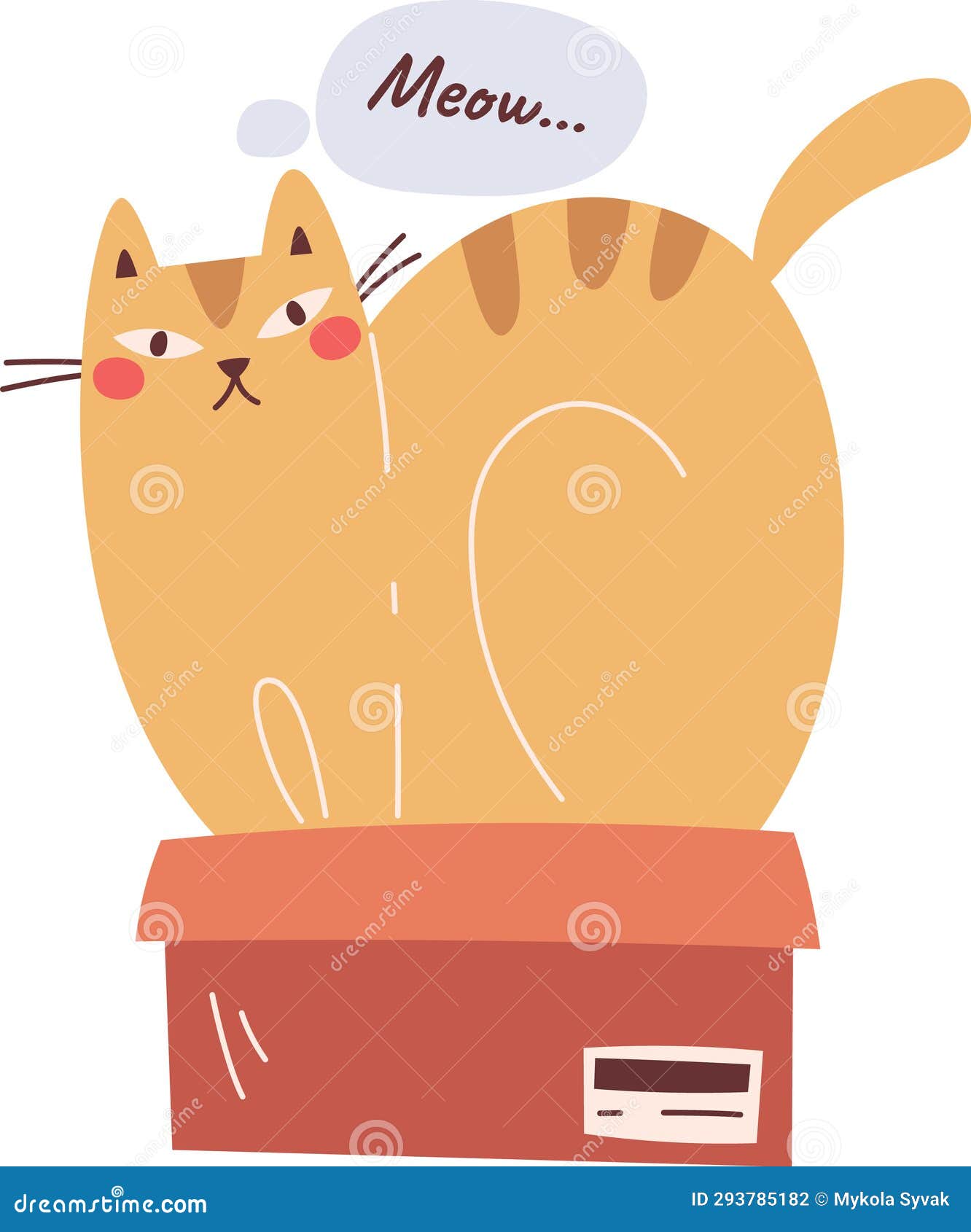 Cat in Box stock vector. Illustration of feline, happy - 293785182