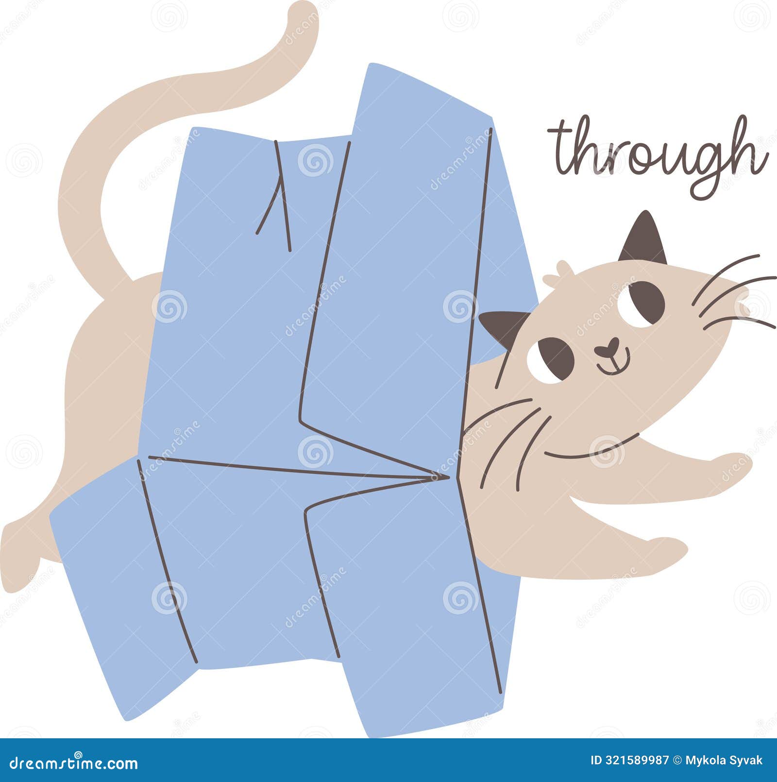 Cat through Box stock vector. Illustration of cute, container - 321589987