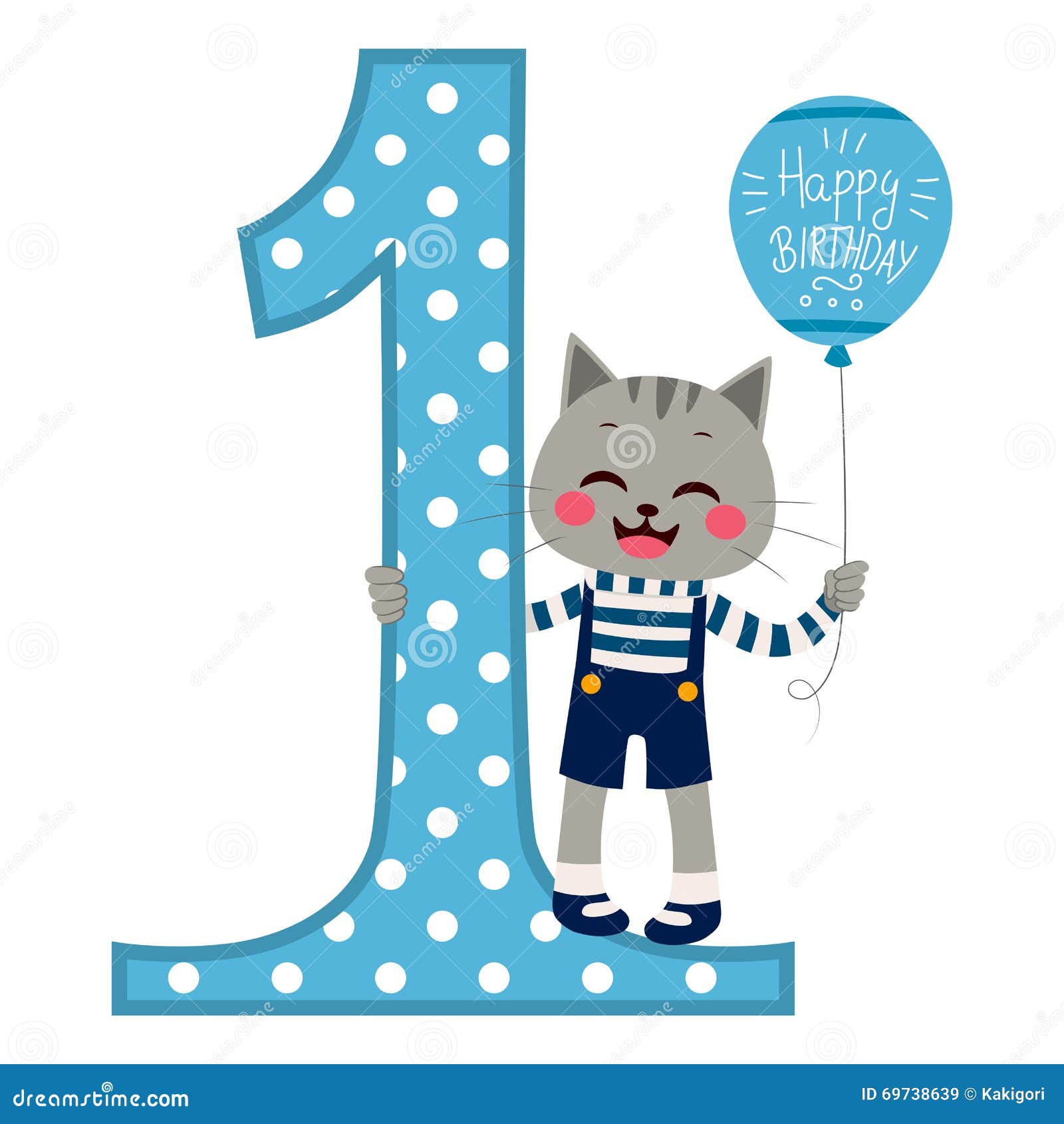 Cat Boy Happy Birthday ilustración del vector. Ilustración de modelo ...