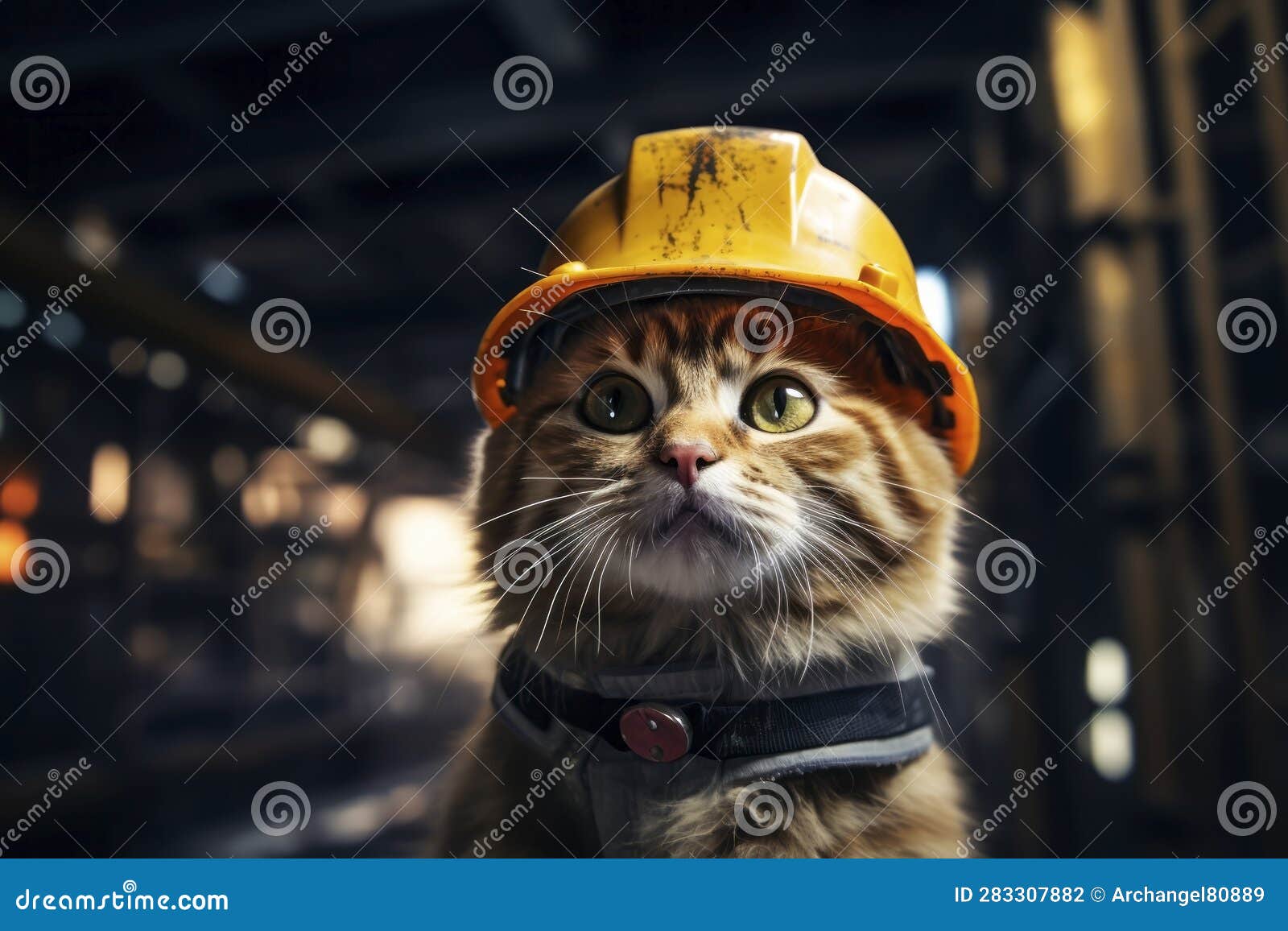 Cat Builder at the Factory. Generative AI Stock Illustration ...
