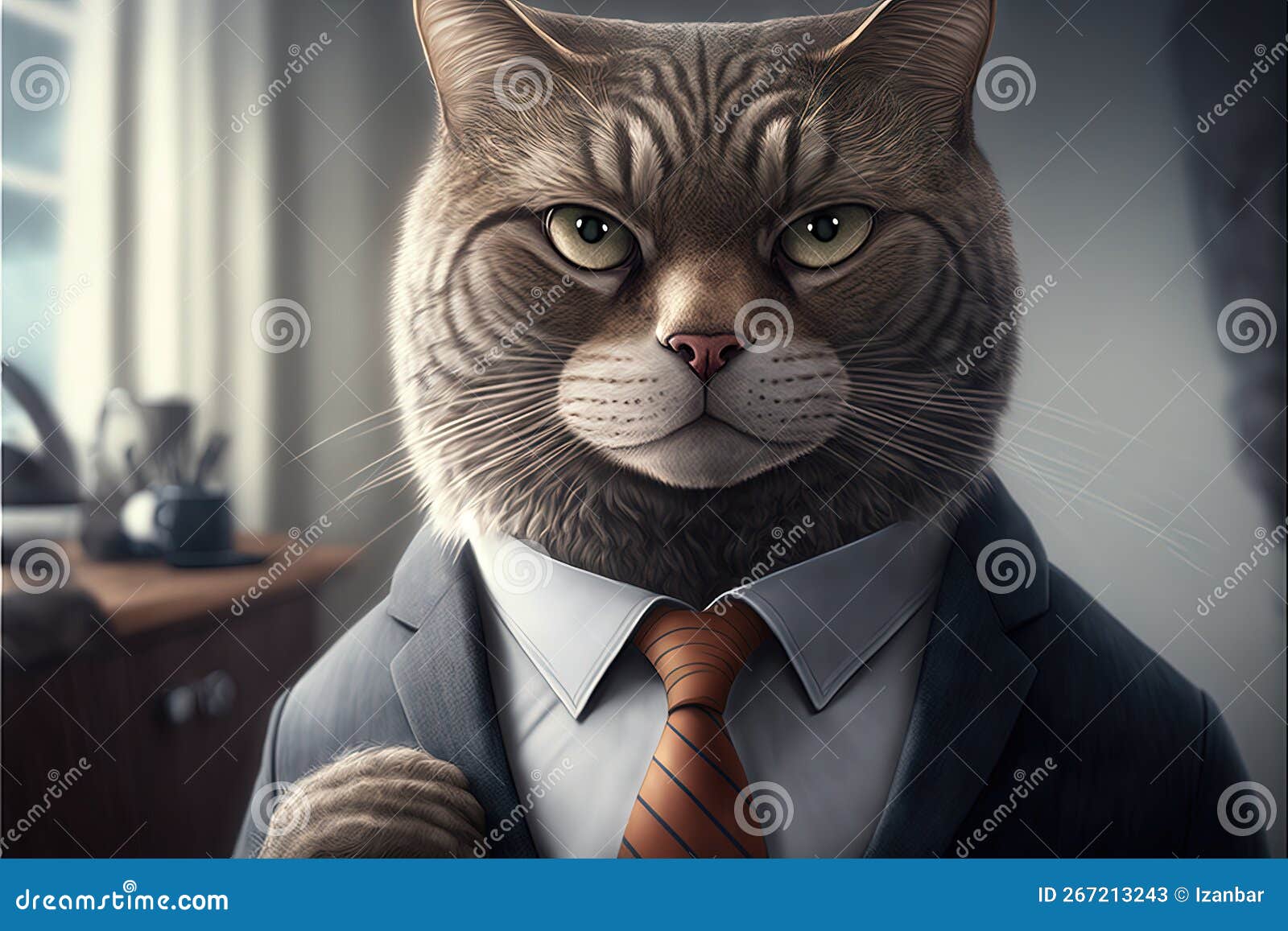 Cat Businessman Llustration Generative Ai Stock Illustration ...