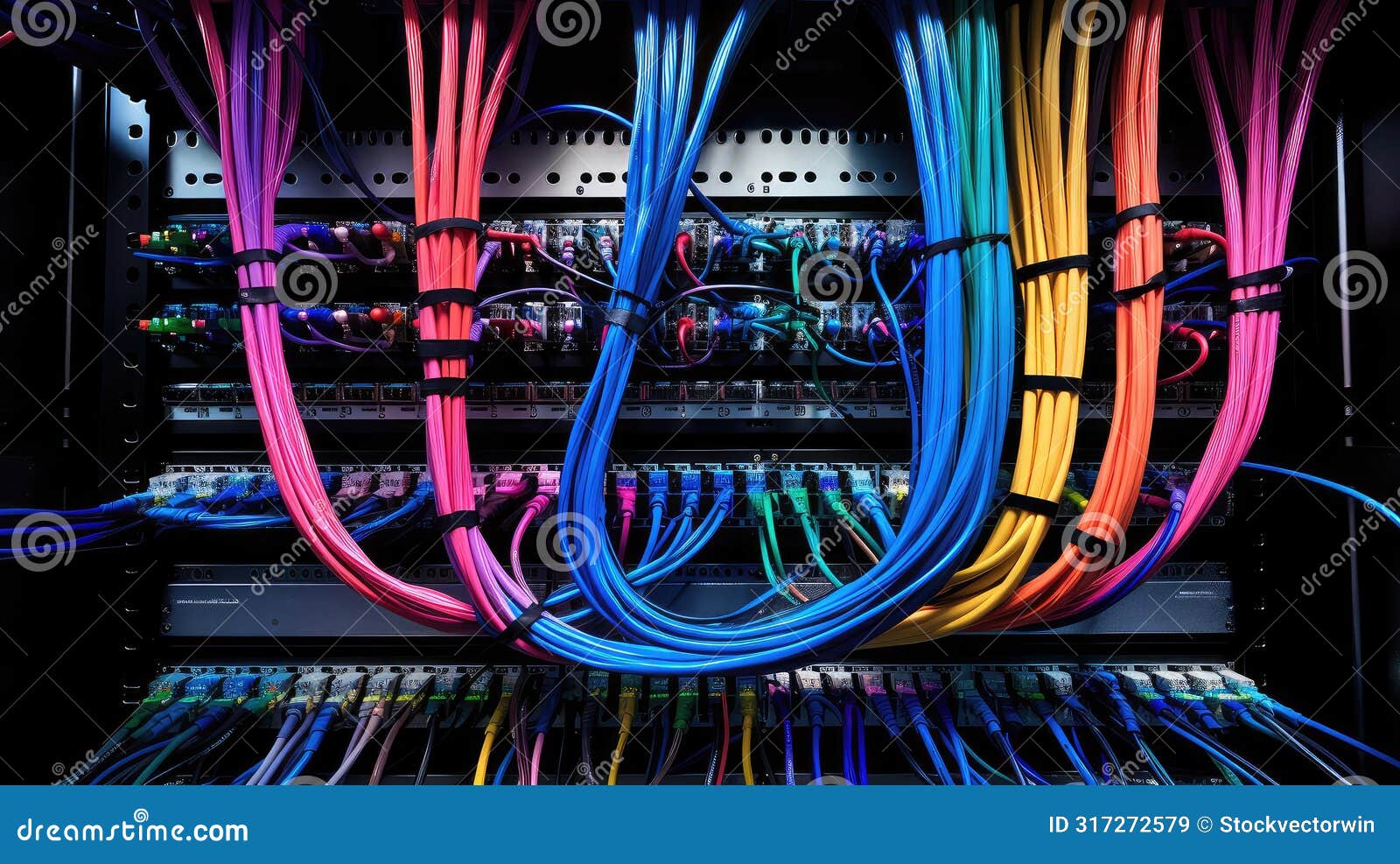 Cat cable bundles stock illustration. Illustration of server - 317272579