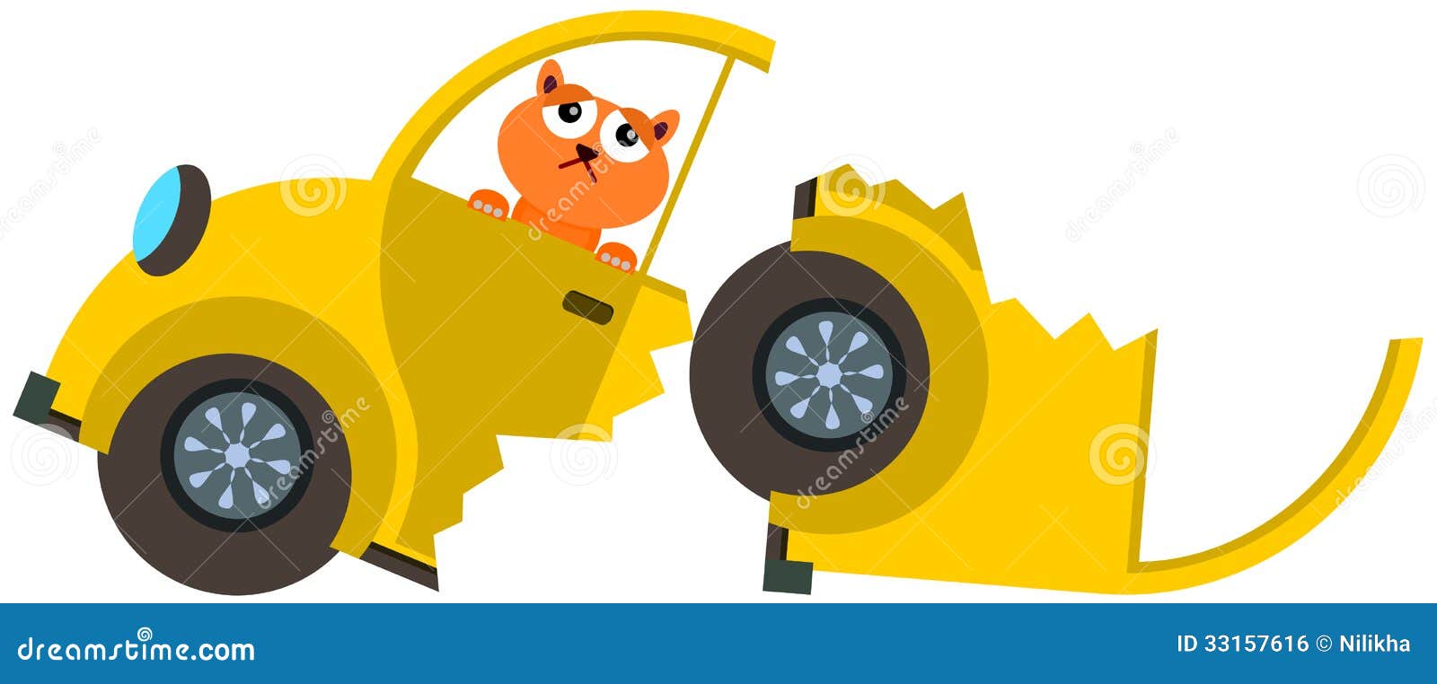 Cat car crash stock illustration. Illustration of transportation - 33157616