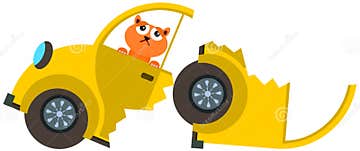 Cat car crash stock illustration. Illustration of transportation - 33157616