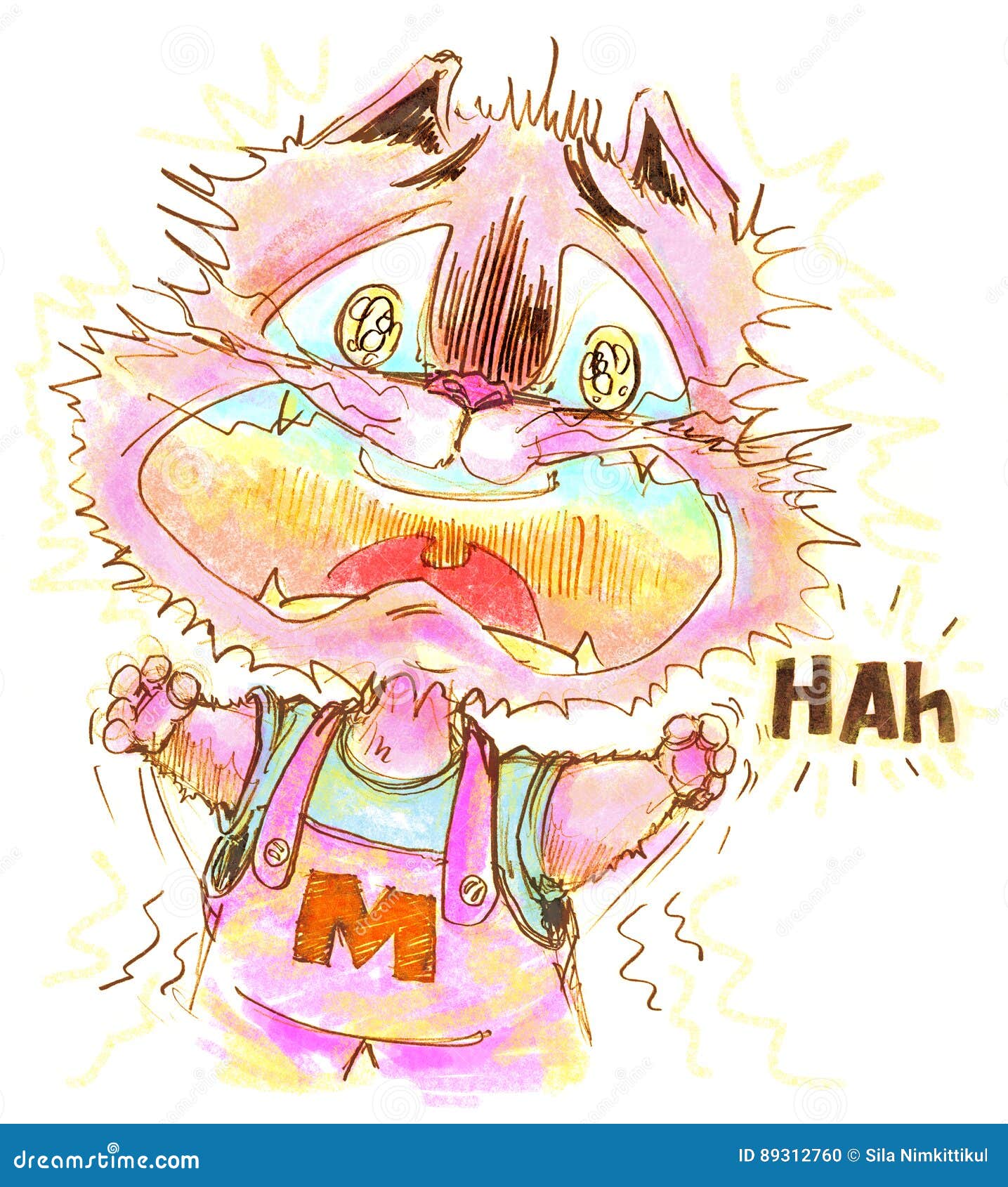 Cat Cartoon Agape of Scary and Shock Pencil Color Stock Illustration ... Cat Cartoon Agape of Scary and Shock Pencil Color Stock Illustration ...