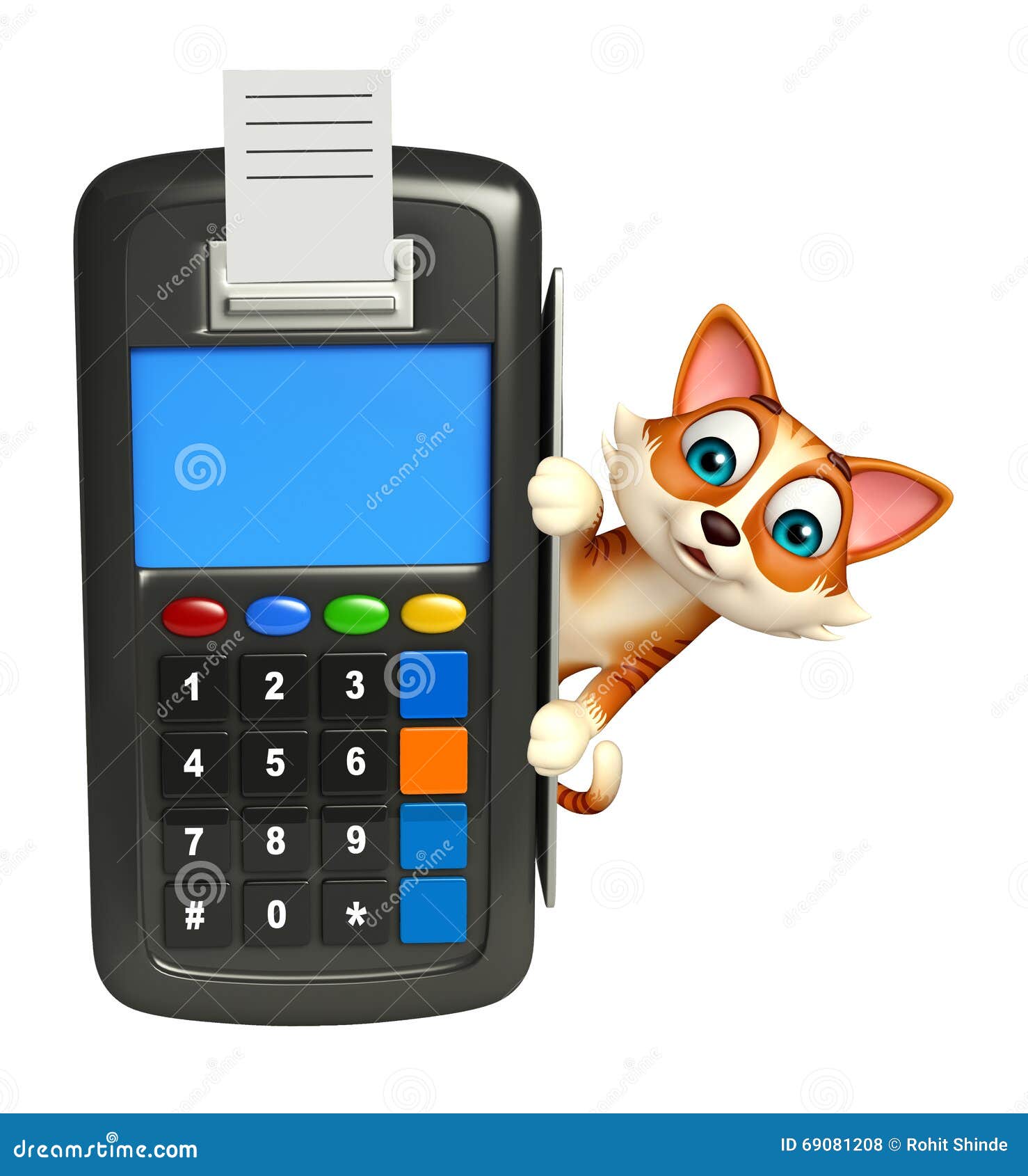 Cat Cartoon Character with Swap Machine Stock Illustration ...