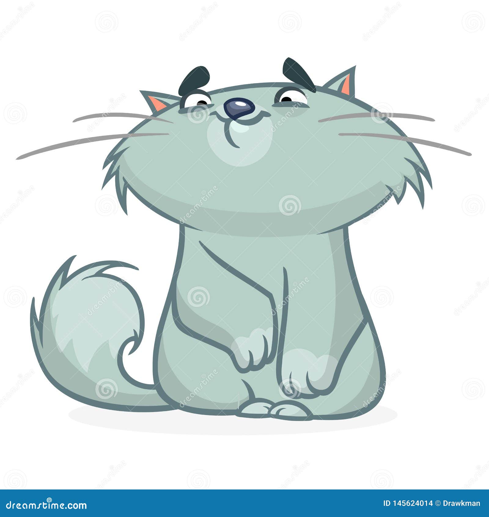 Cartoon Funny Fat Cat Illustration Isoalted Stock Vector - Illustration ...