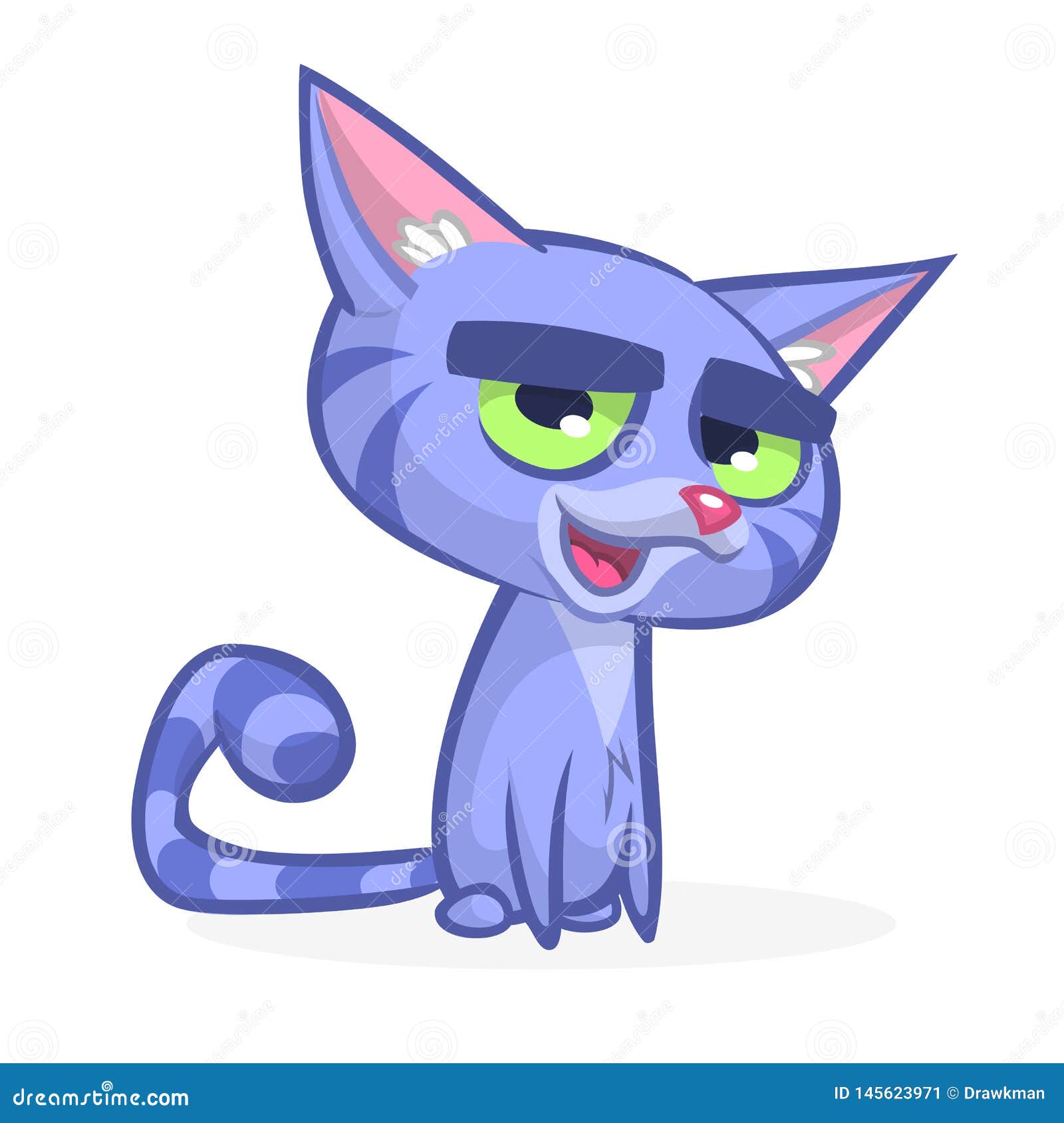 Cartoon Grumpy Cat. Cute Fat Cartoon Cat Illustration with a Grumpy ...