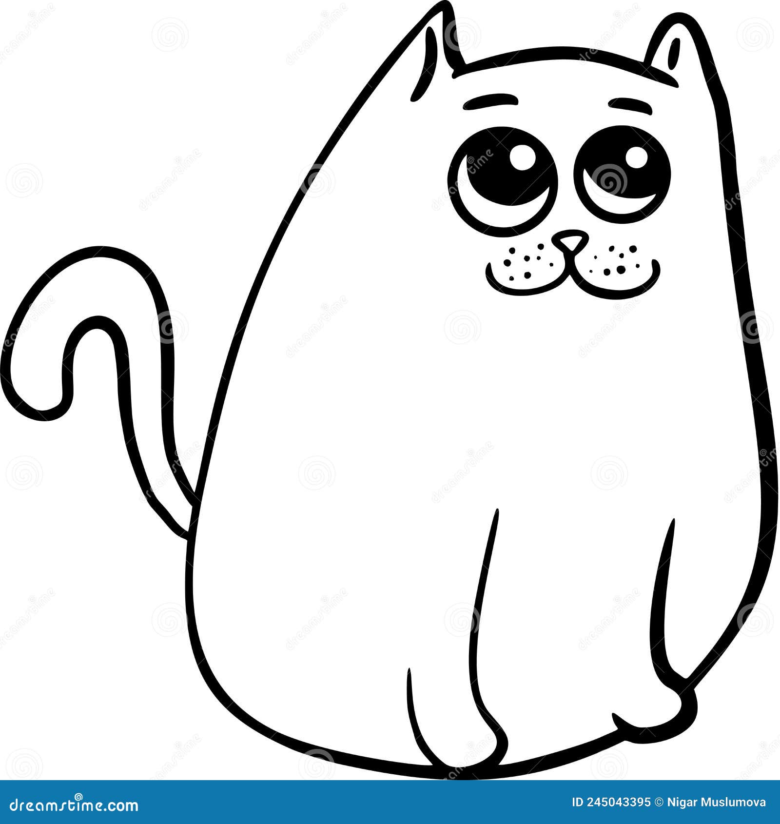 Cat, Cartoon, Hand Draw Vector Illustration Art Stock Vector ...