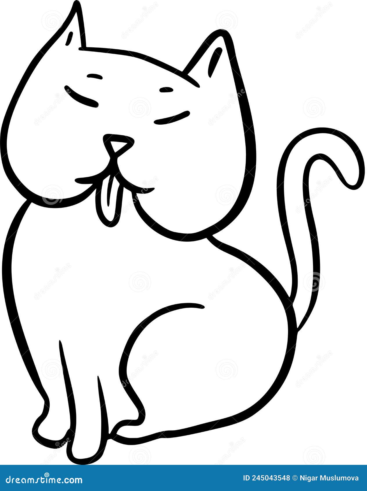 Cat, Cartoon, Hand Draw Vector Illustration Art Stock Vector ...