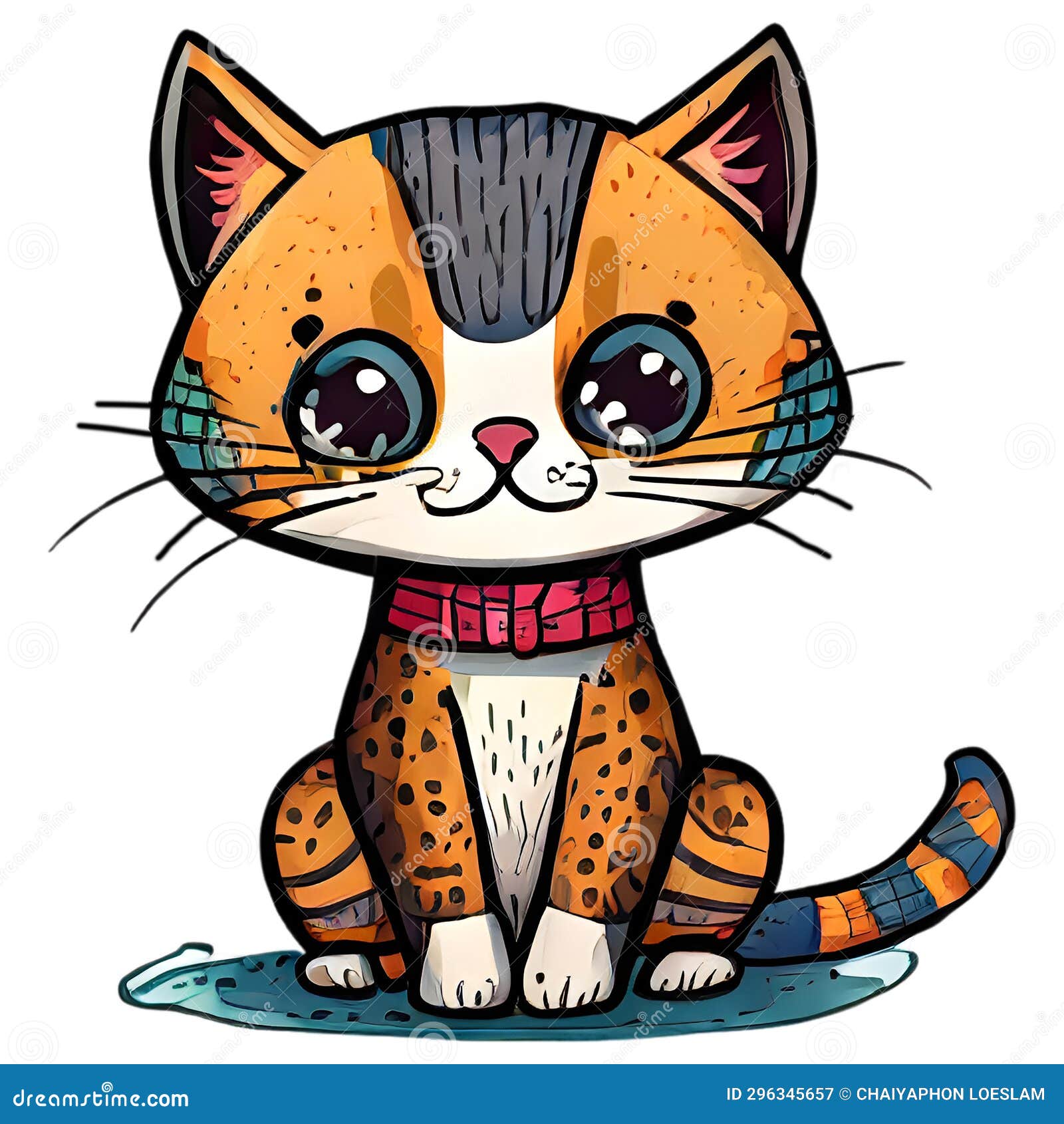 Cat in Cartoon Style, Cartoon Character Cat Stock Illustration ...