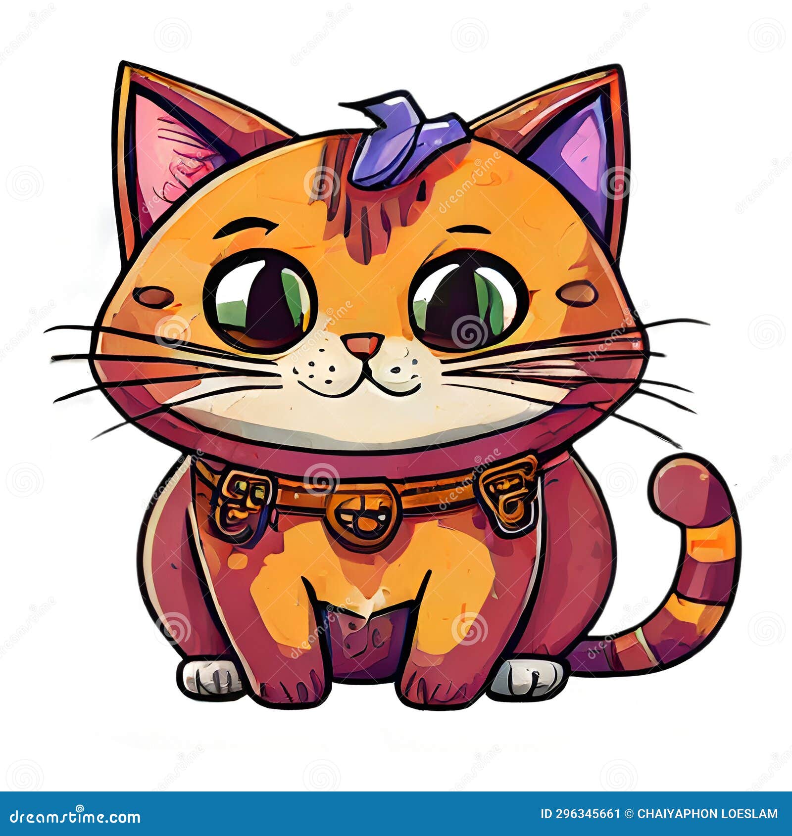 Cat in Cartoon Style, Cartoon Character Cat Stock Illustration ...