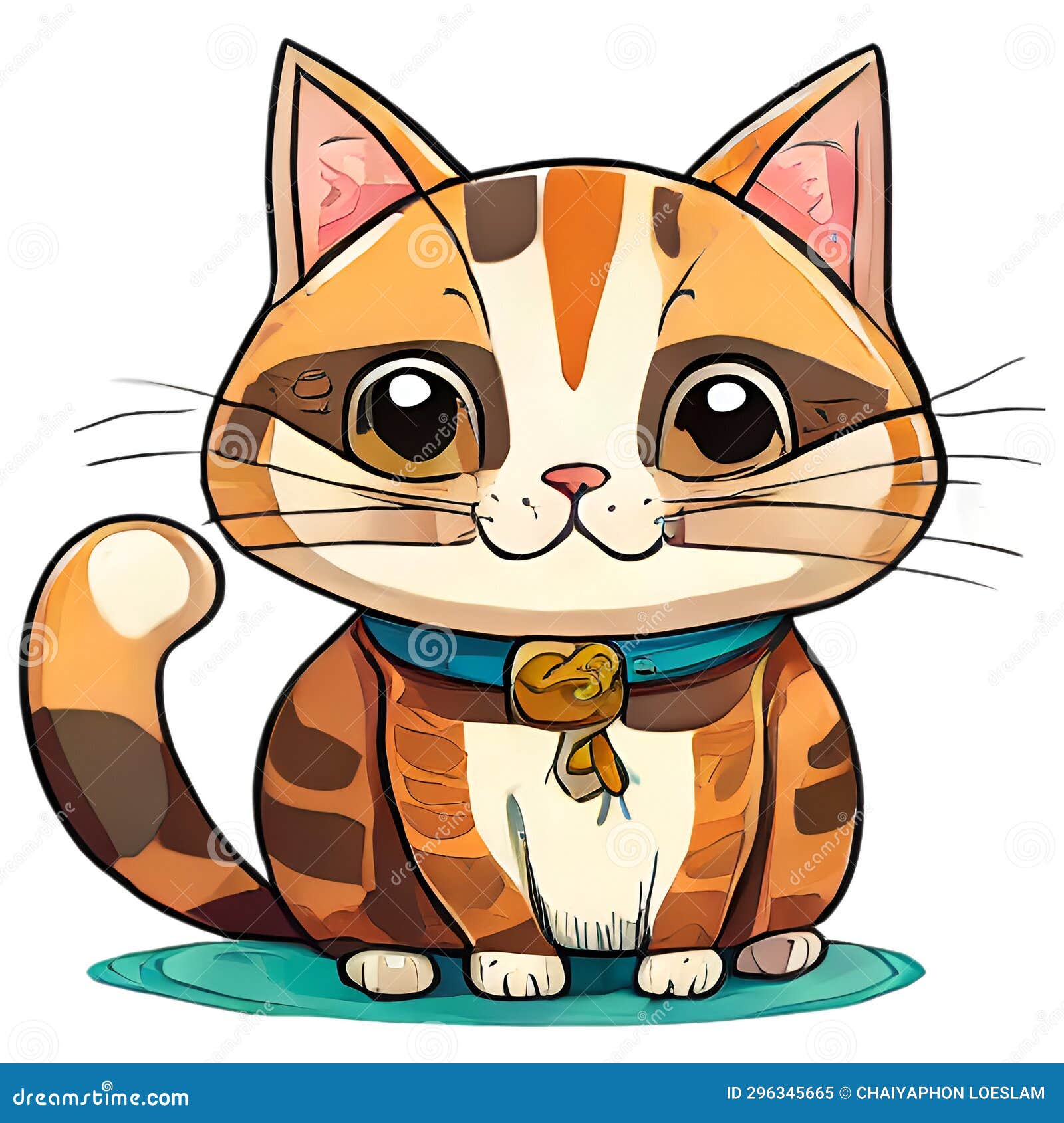 Cat in Cartoon Style, Cartoon Character Cat Stock Illustration ...
