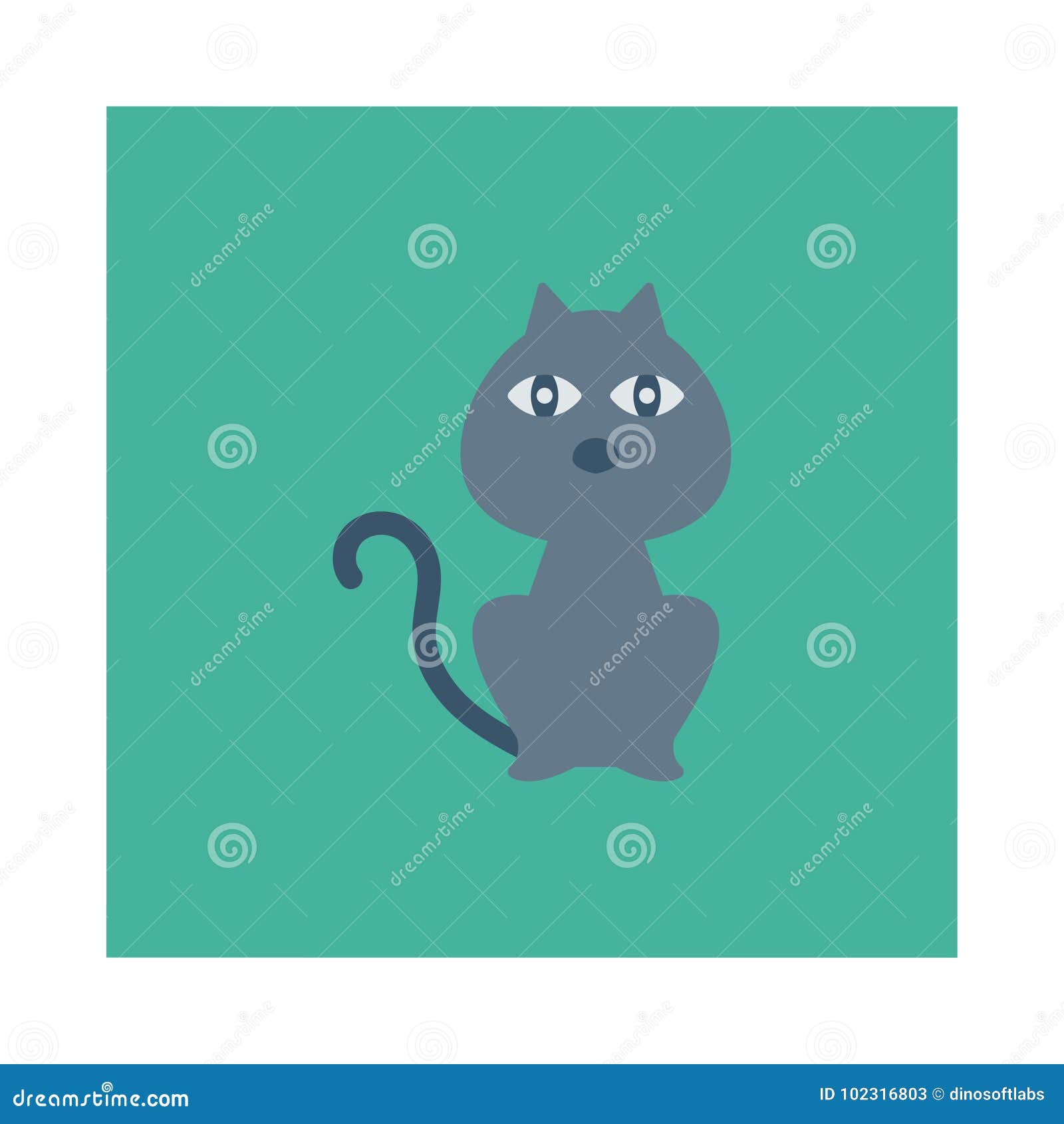 Cat stock vector. Illustration of decoration, challenge - 102316803