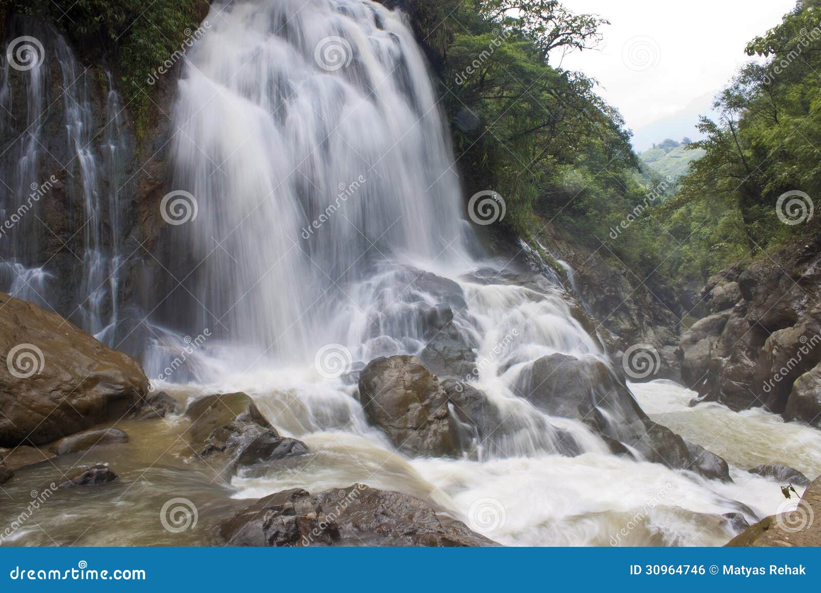 Cat Cat waterfall stock photo. Image of landscape, fluid - 30964746