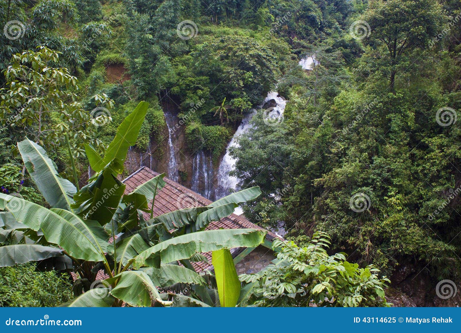 Cat Cat waterfall stock image. Image of clean, exotic - 43114625