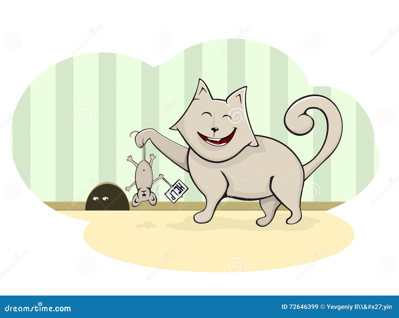Cat Caught Mouse Royalty-Free Stock Photo | CartoonDealer.com #61610613