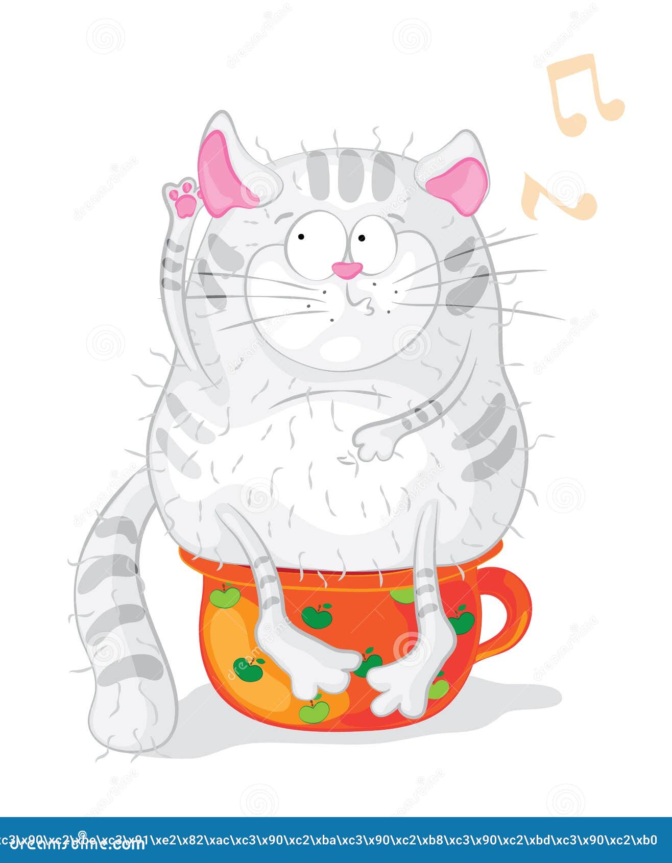 Cat On A Chamber-pot. Vector Characters. Cartoon. | CartoonDealer.com ...