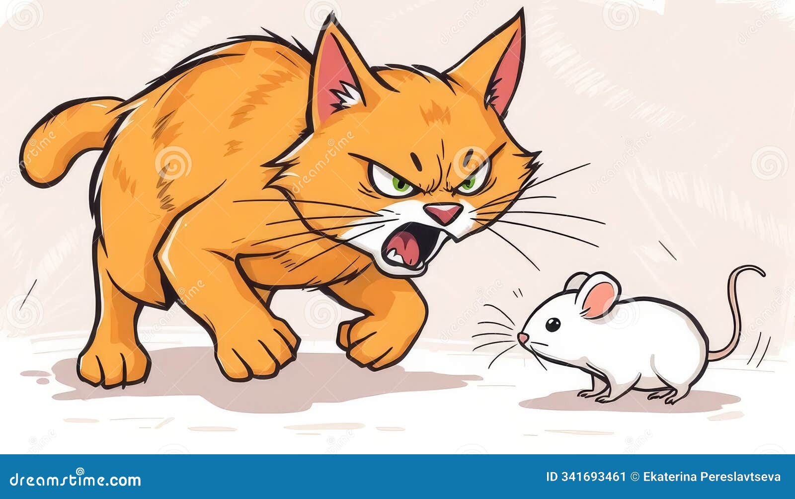A cat is chasing a mouse stock image. Image of celebrate - 341693461