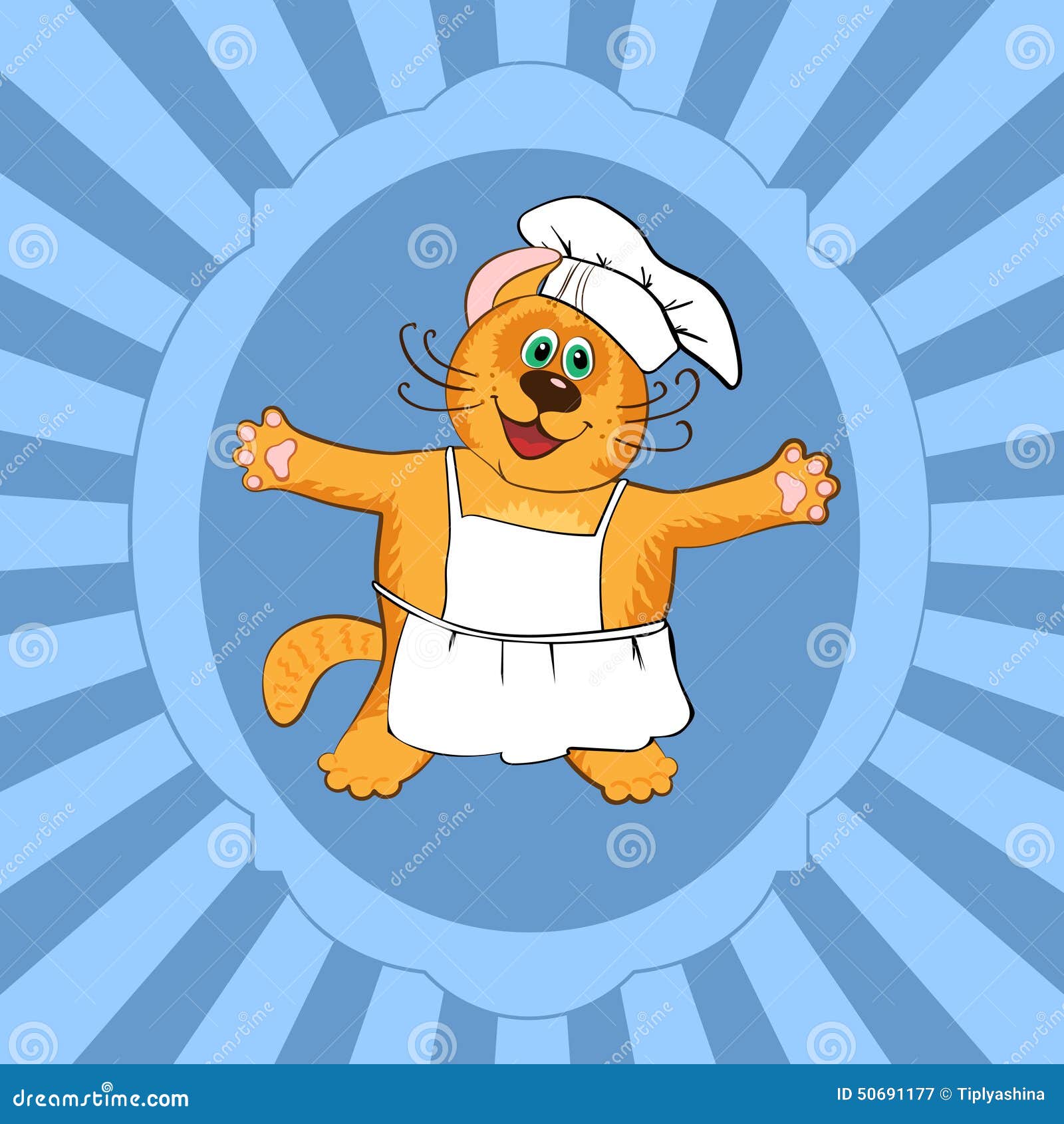 Cat chef cook stock vector. Illustration of cartoon, cooking - 50691177