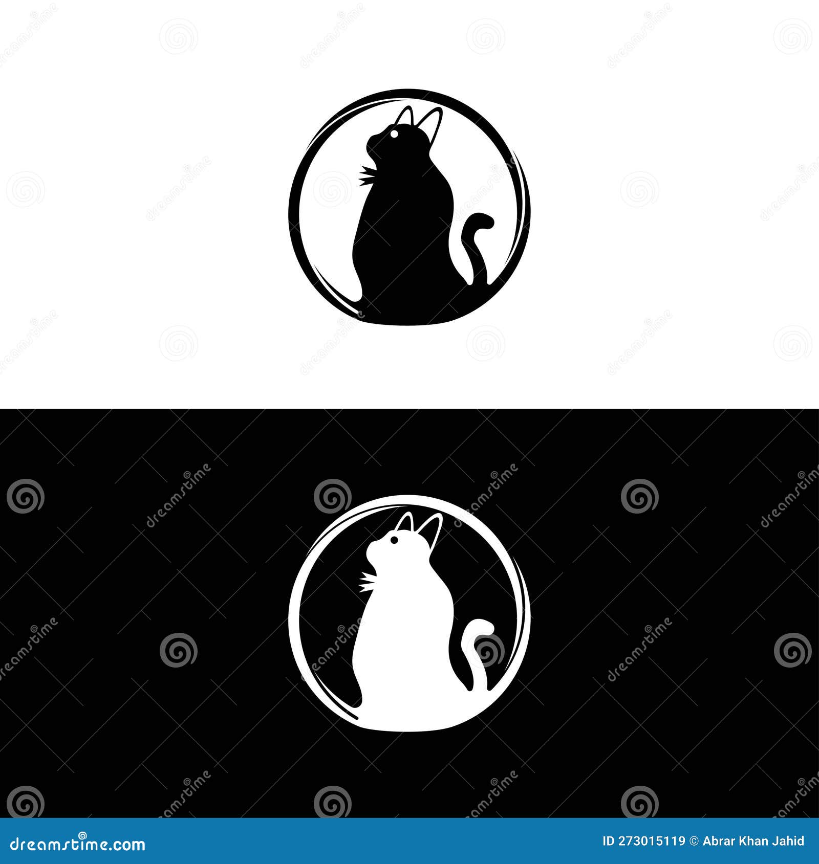 Cat Circle Abstract Icon Logo Design Stock Vector - Illustration of ...