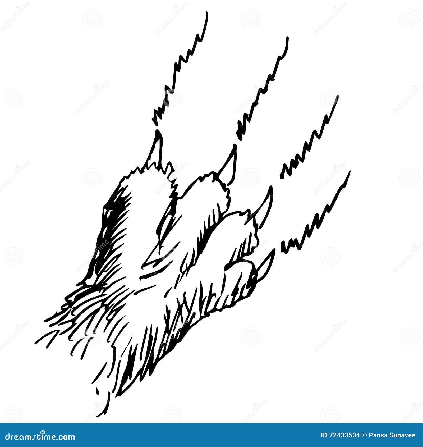 Cat claw doodle hand drawn stock vector. Illustration of structure ...