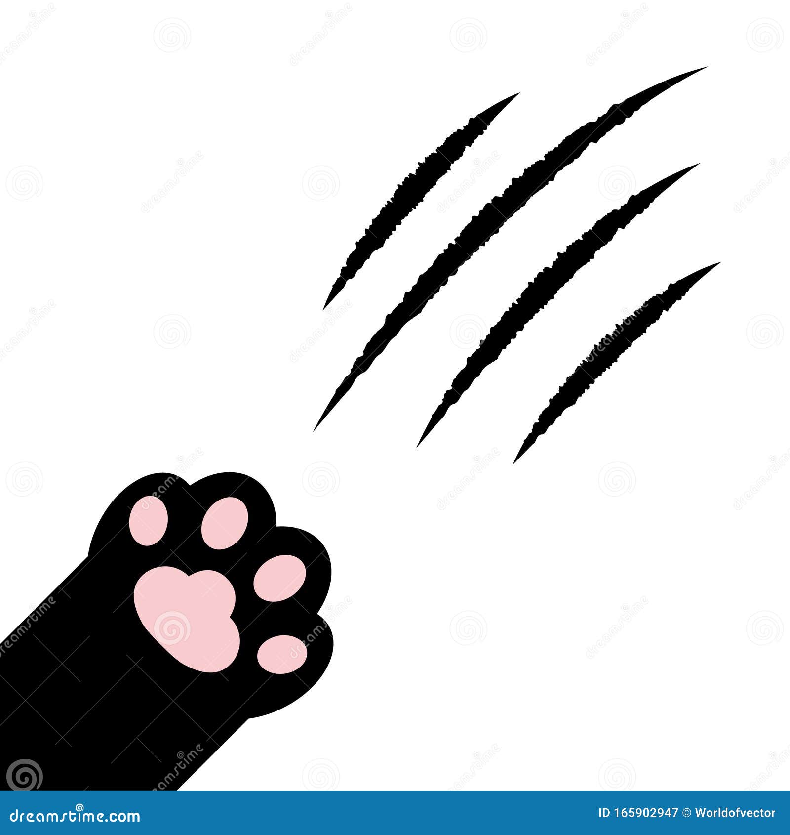 Cat Claw Scratching. Black Paw Print Leg Foot in the Corner. Bloody ... Cat Claw Scratching. Black Paw Print Leg Foot in the Corner. Bloody ...