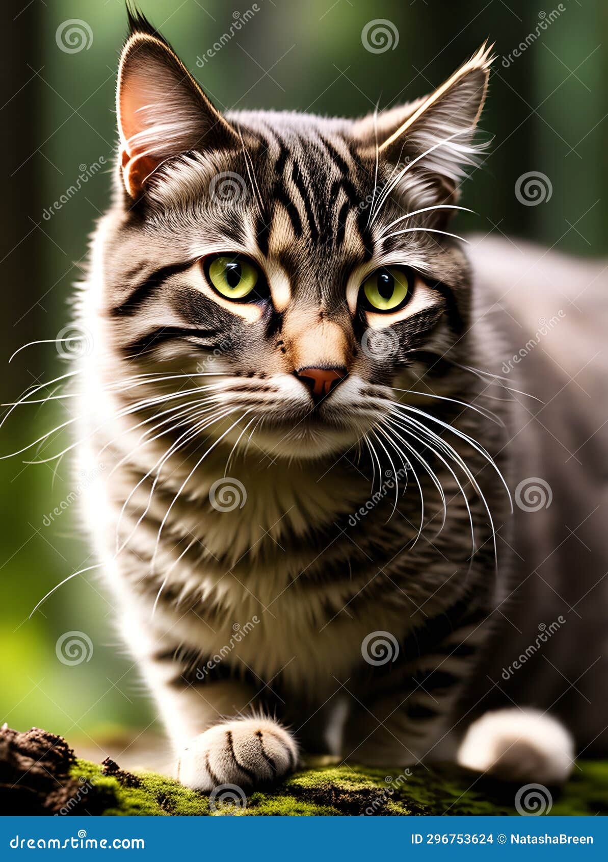 HD Closeup Photo of Cat in Forest. Stock Photo - Image of colorful ...