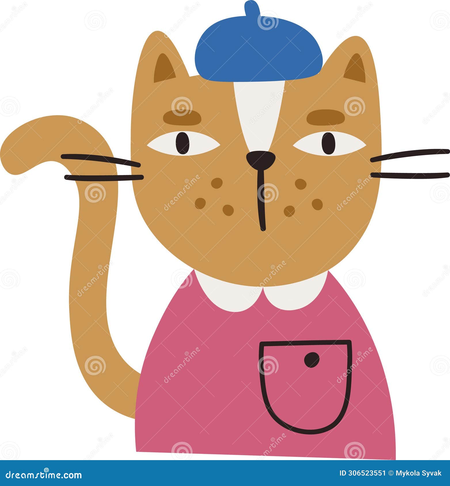 Cat in Clothes Portrait stock illustration. Illustration of sweater ...