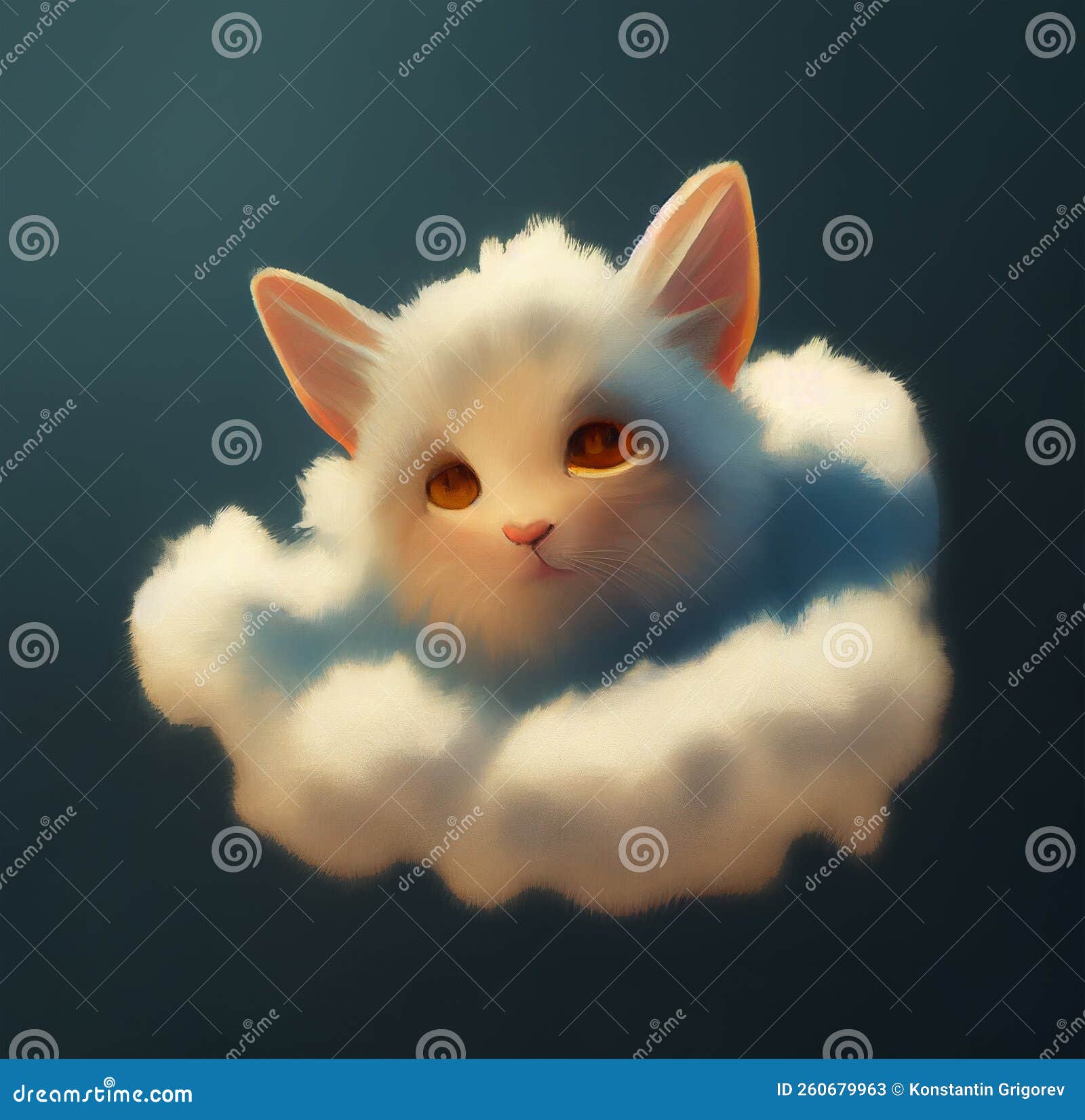 Cat Cloud Shape. White Cloud in Shape of Cute Kitten. Creative Kitty ...