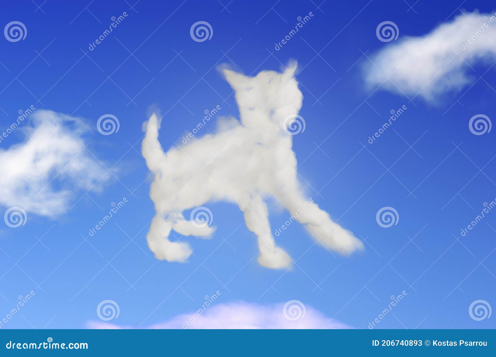 Cat clouds stock illustration. Illustration of pastel - 206740893