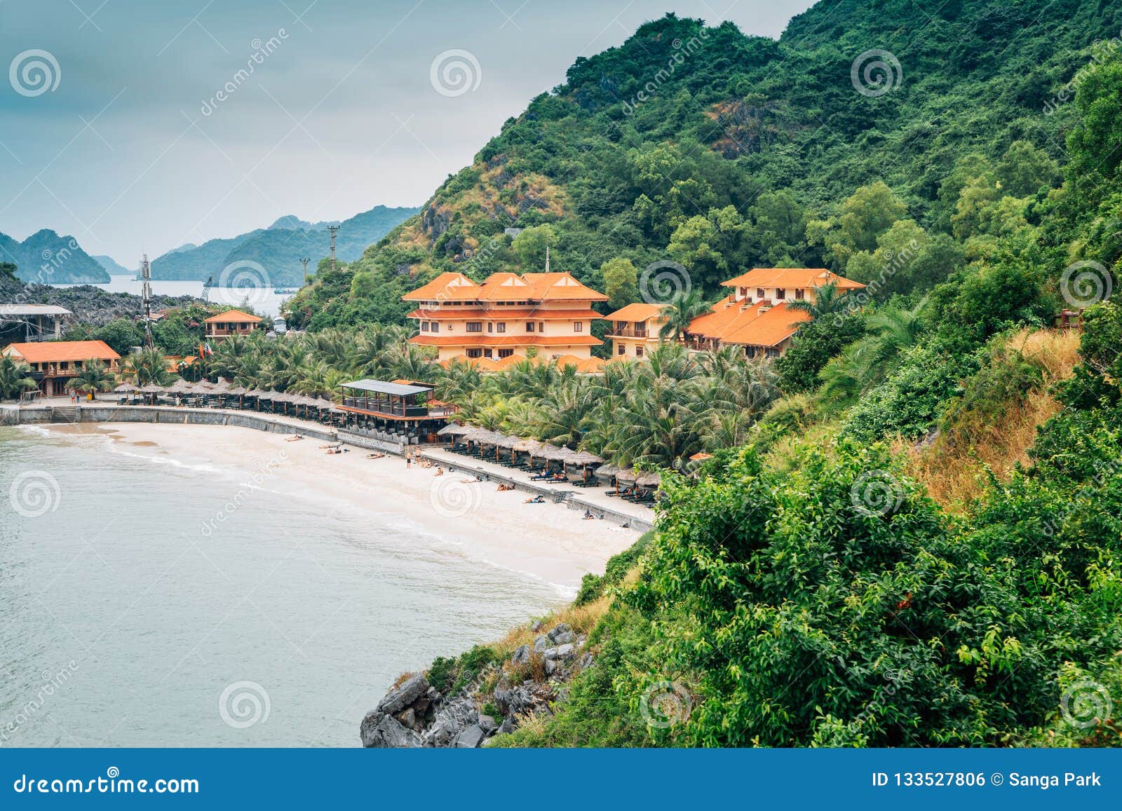 Cat Co Beach 3 in Cat Ba Island, Vietnam Stock Photo - Image of catco ...