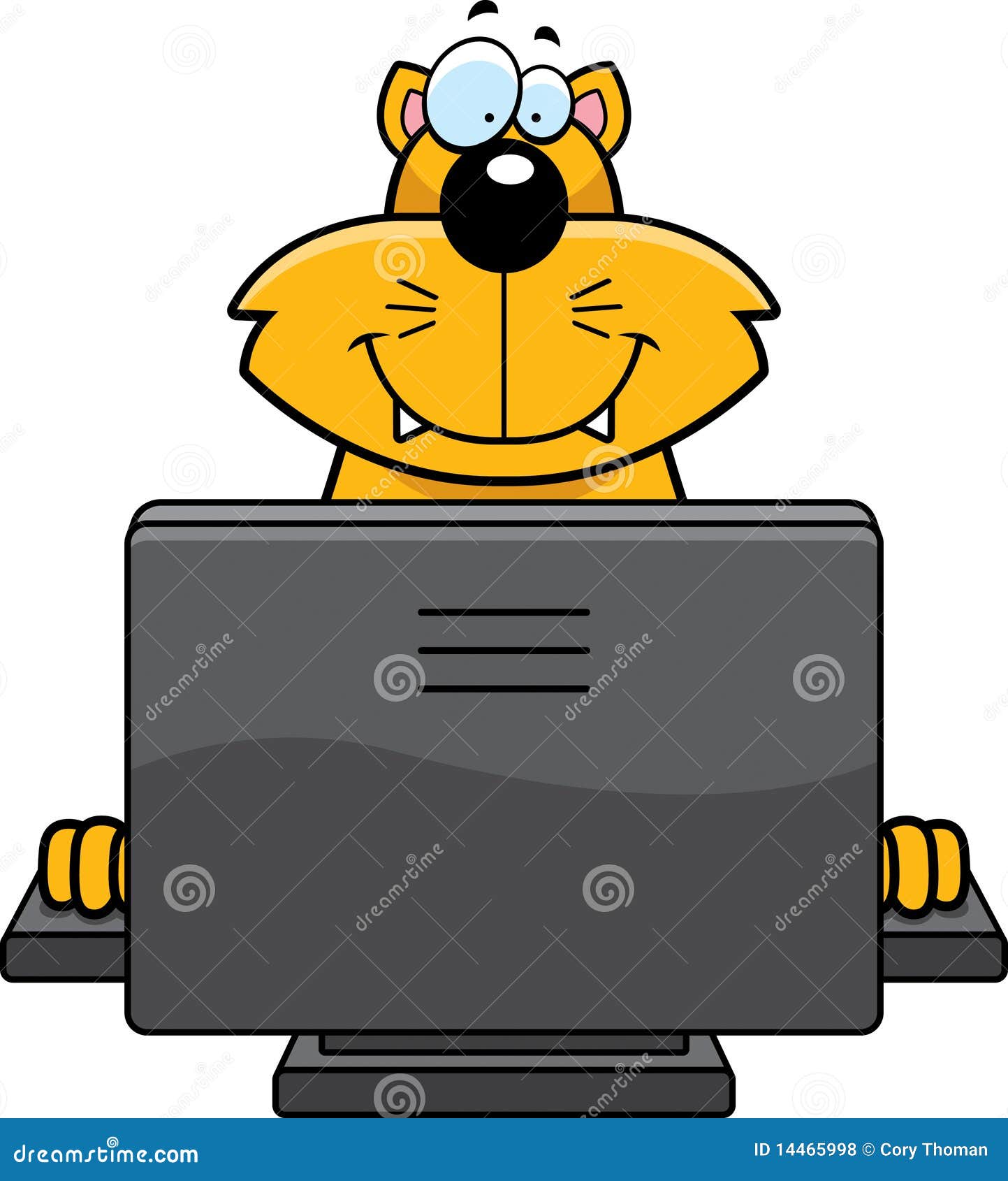 Cat Computer stock vector. Illustration of internet, typing - 14465998