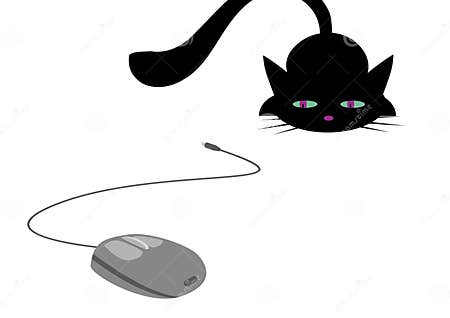 Cat and computer mouse stock vector. Illustration of simplicity - 9101042