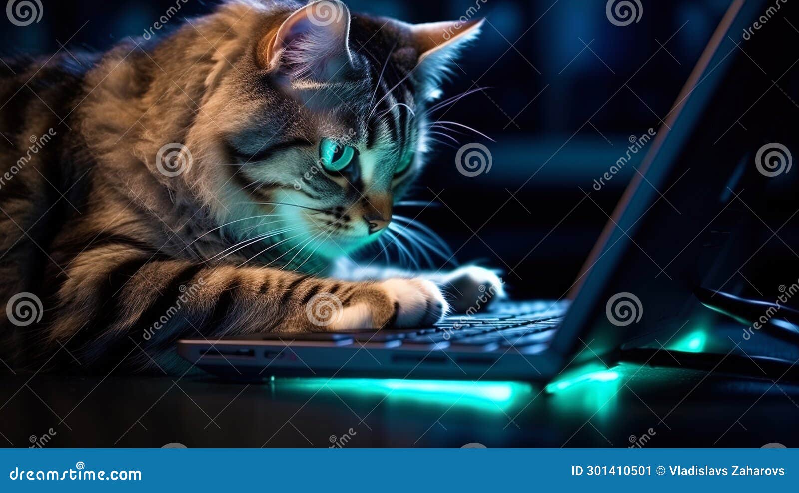 A Cat with a Computer Mouse in a Paw that Controls the Digital World ...