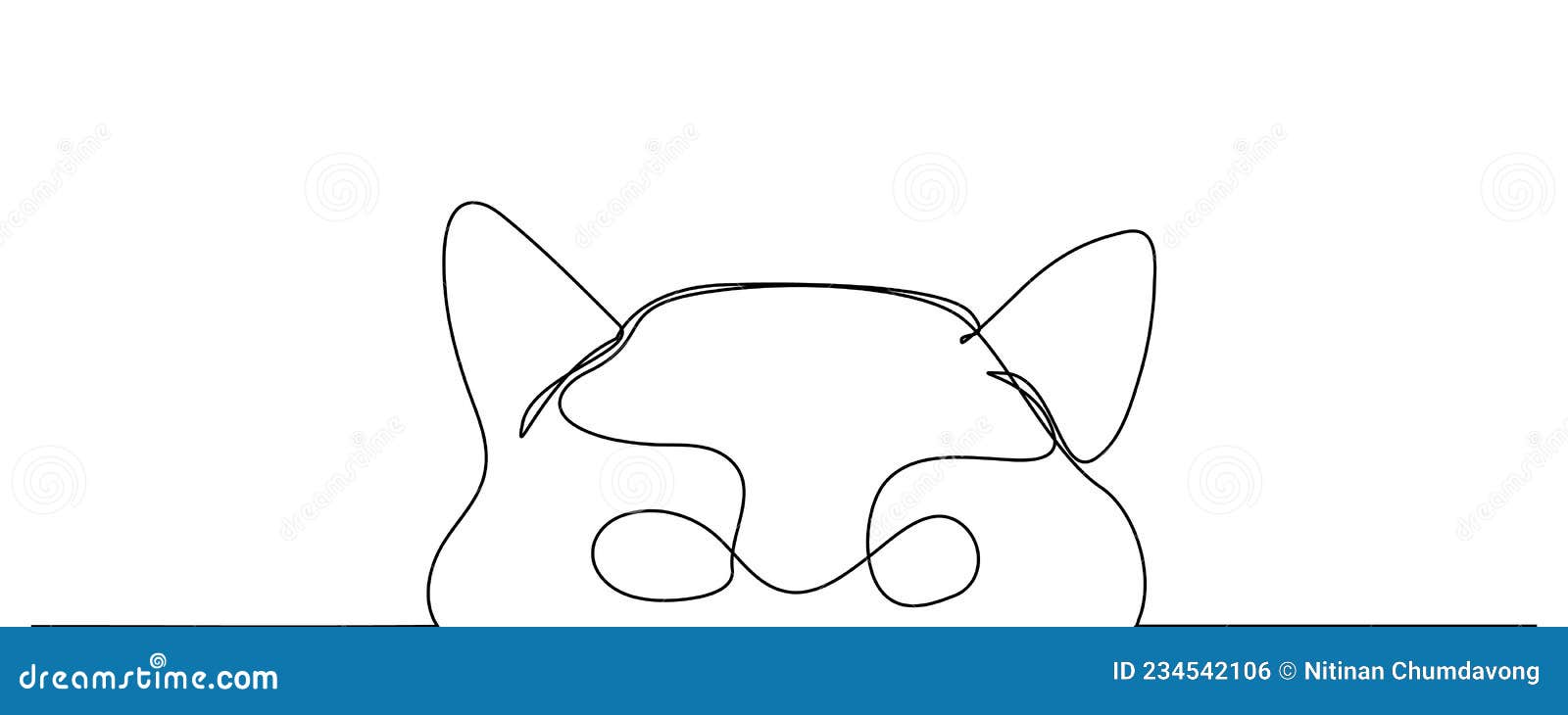 Cat in Continuous Line Drawing Pattern Simple Black Line Sketch Stock ...
