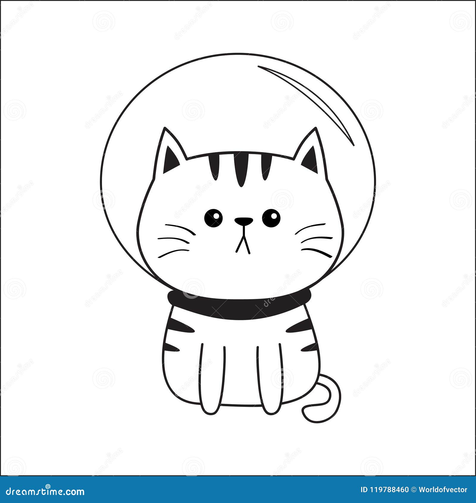 Cat Cosmonaut Astronaut Spaceman Wearing Space Suit. Contour Line. Sad ... Cat Cosmonaut Astronaut Spaceman Wearing Space Suit. Contour Line. Sad ...