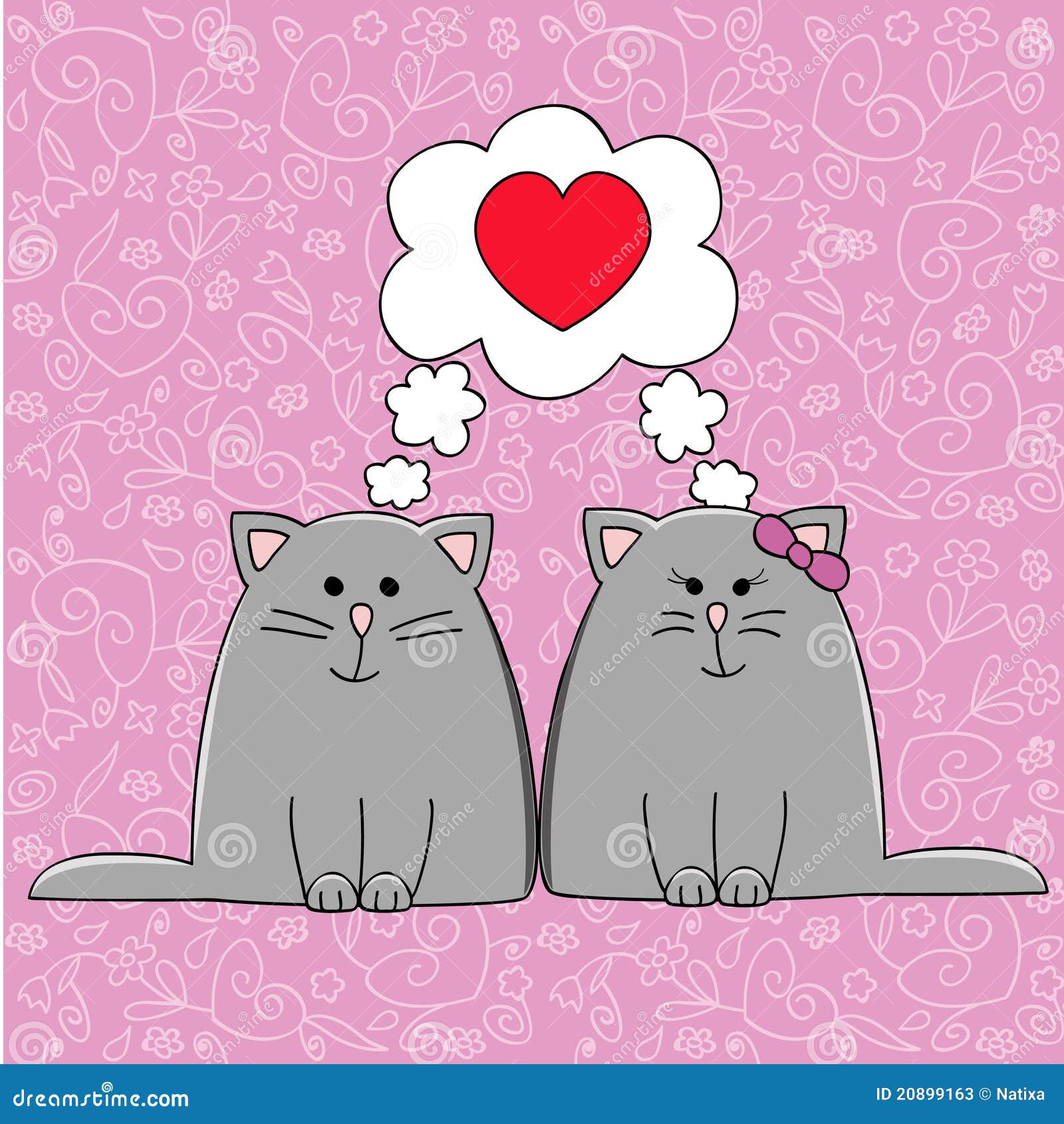 Cat couple stock vector. Illustration of male, relationship - 20899163