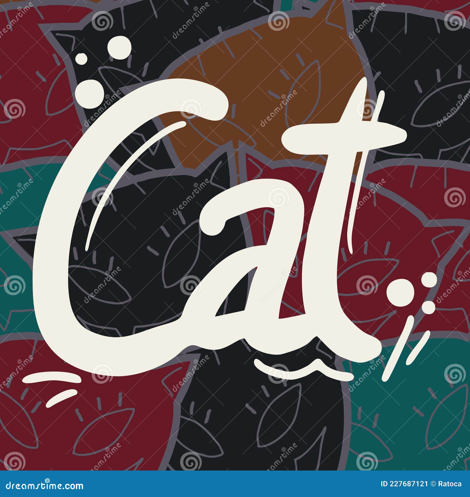 Cat cover stock vector. Illustration of composition - 227687121