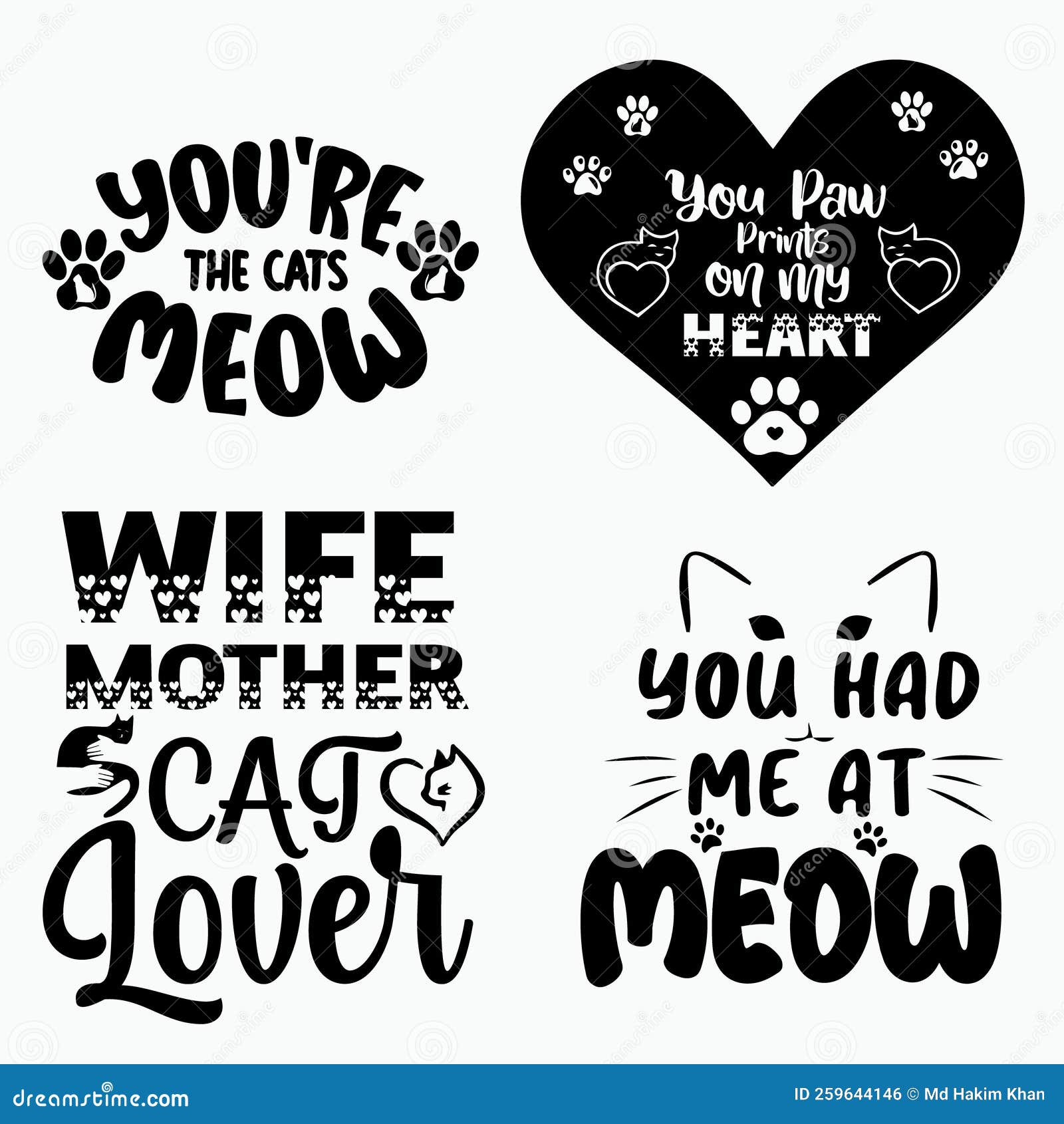 Cat Creative Typography Design. this is an Editable Vector Eps File ...
