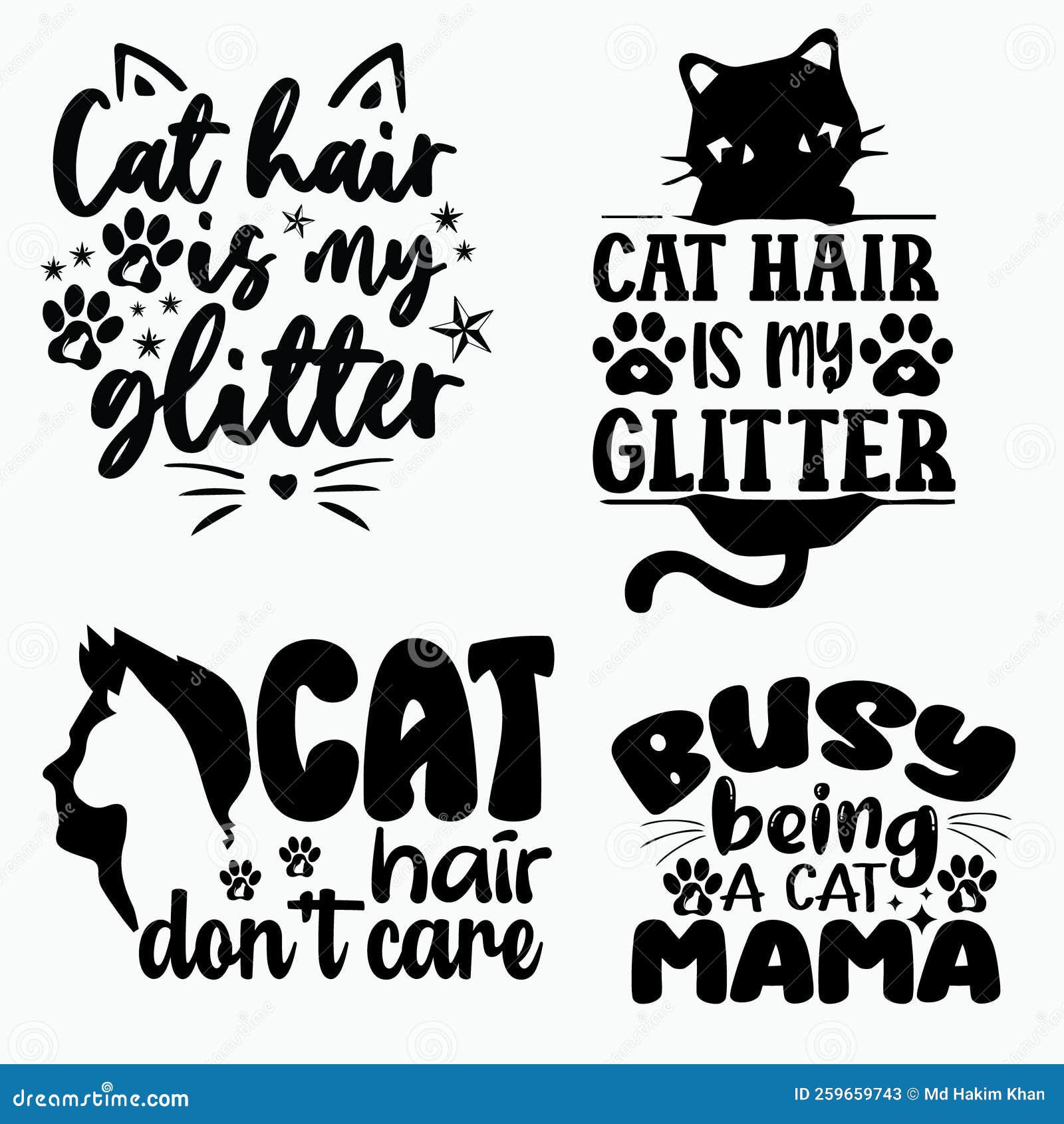 Cat Creative Typography Design this is an Editable Vector Eps File ...