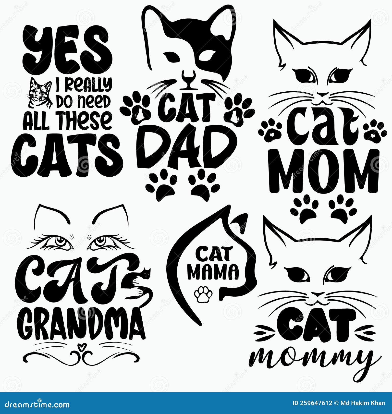 Cat Creative Typography Design this is an Editable Vector Eps File ...