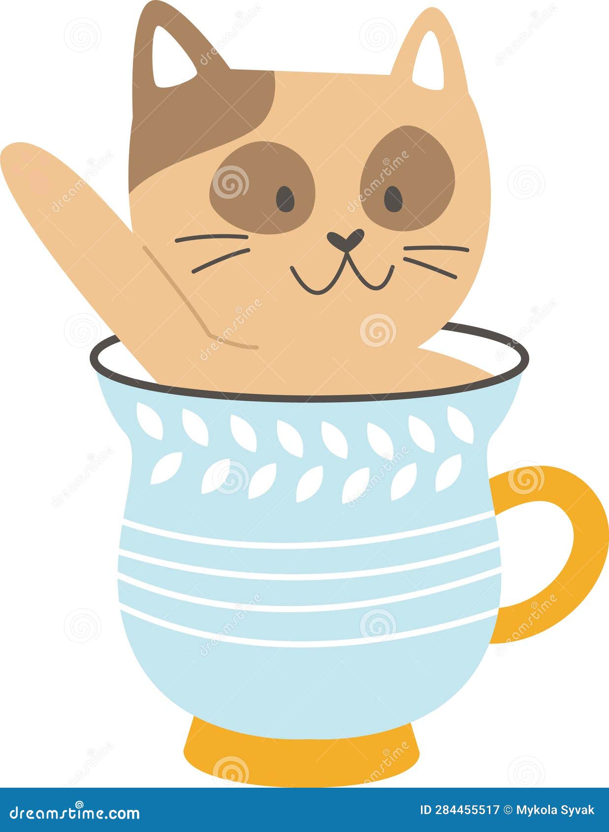 Cat in Cup stock vector. Illustration of isolated, cute - 284455517
