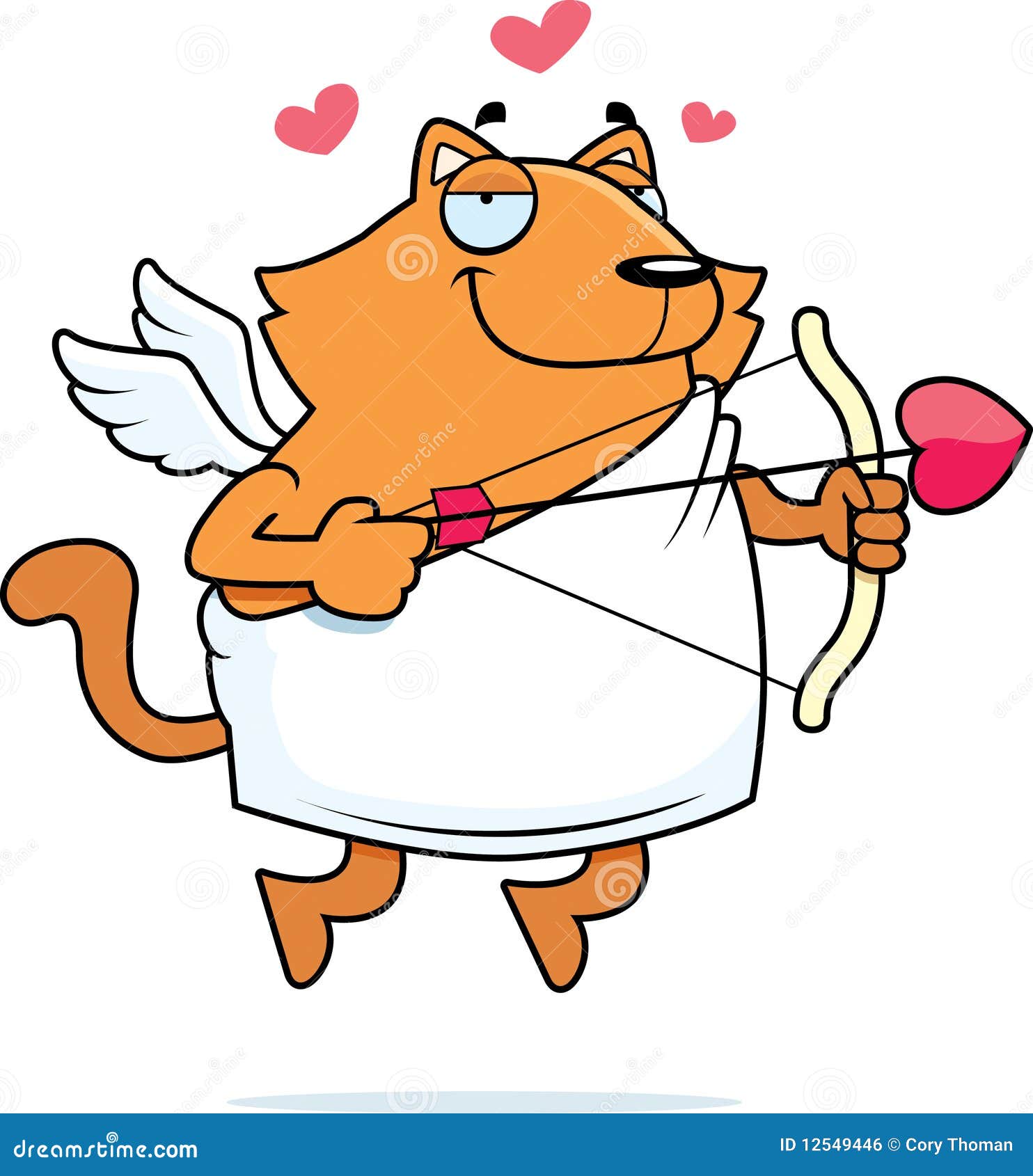 Cat Cupid stock vector. Illustration of wings, valentine - 12549446