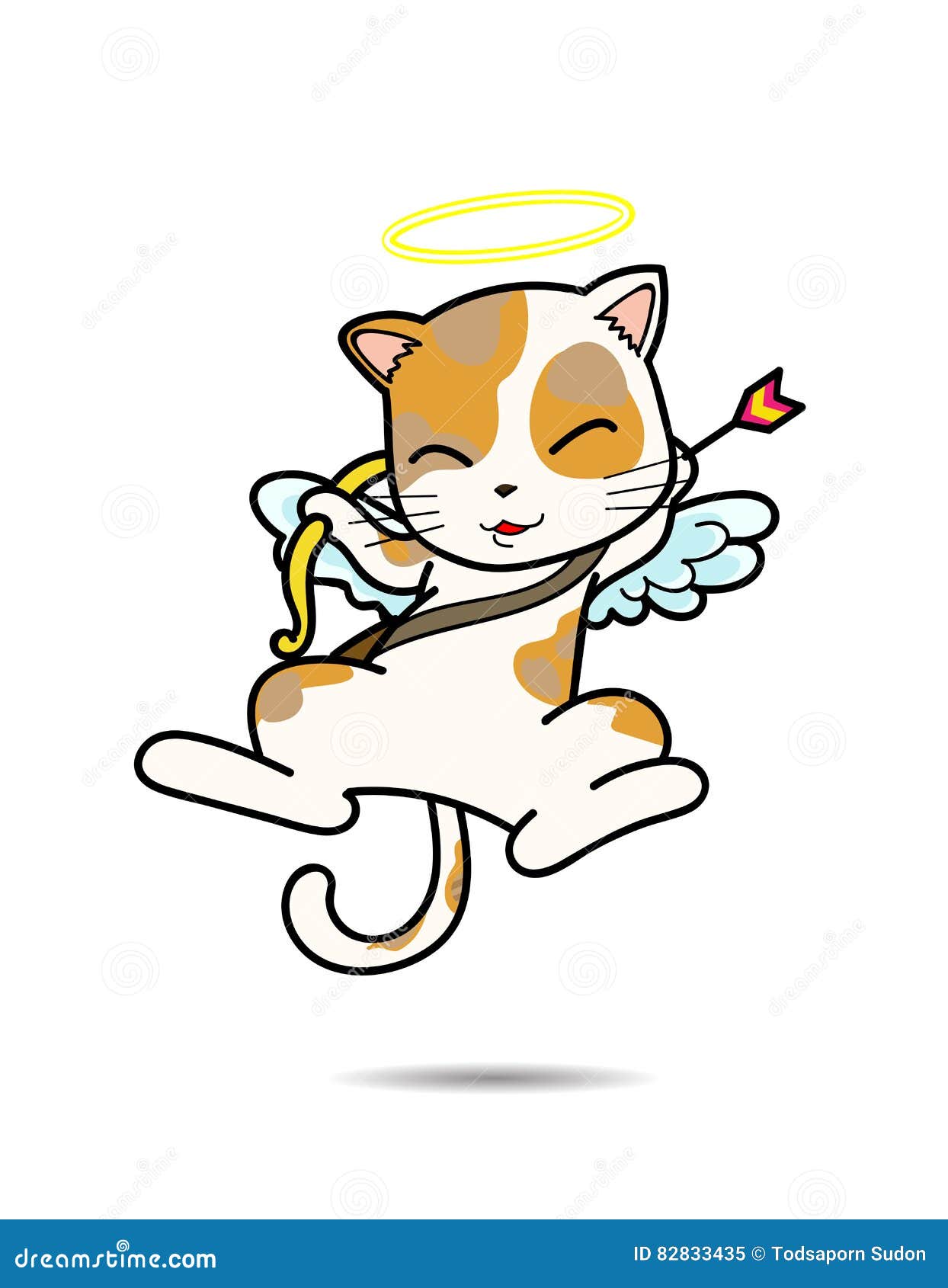 Cat Cupid Vector Cartoon Illustration Stock Vector - Illustration of ...