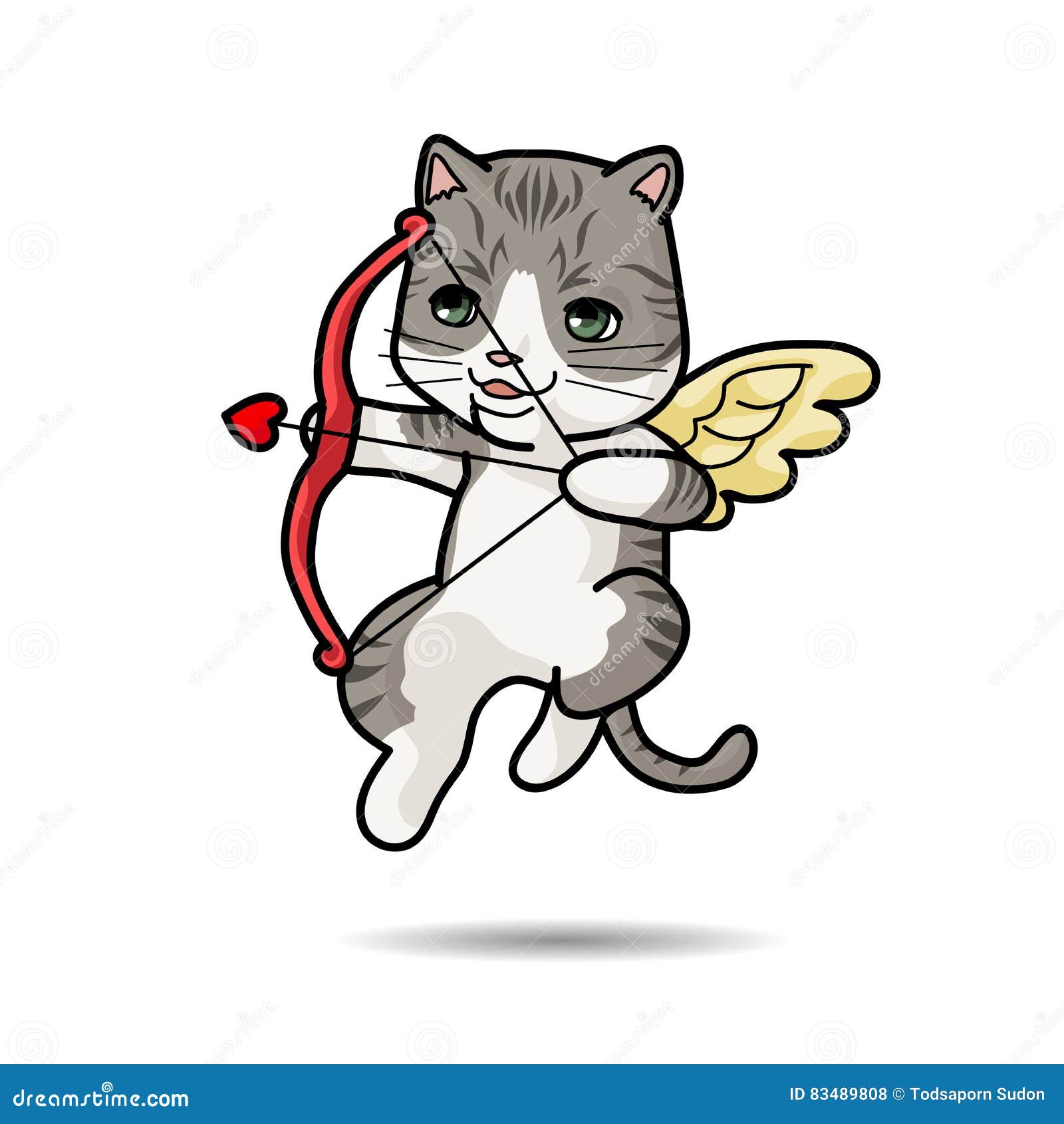 Cat Cupid Vector Cartoon Illustration Stock Vector - Illustration of ...