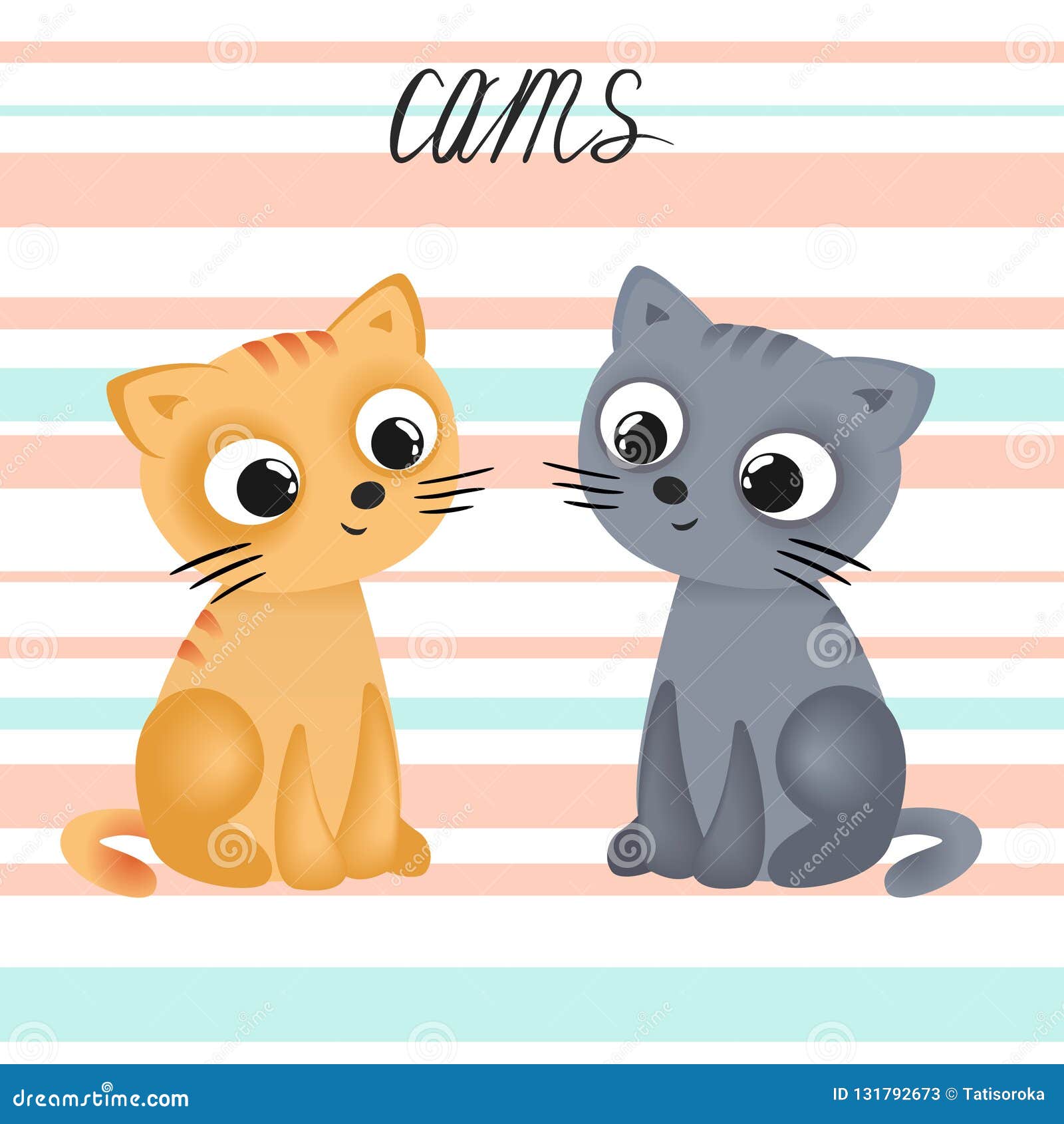 Cat stock vector. Illustration of love, baby, cute, character - 131792673
