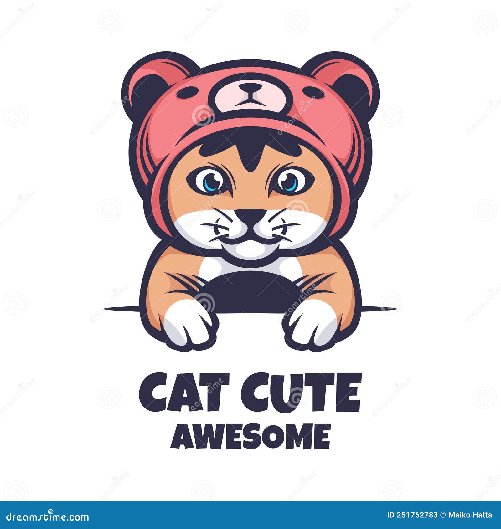 Cat Cute Logo stock vector. Illustration of funny, white - 251762783