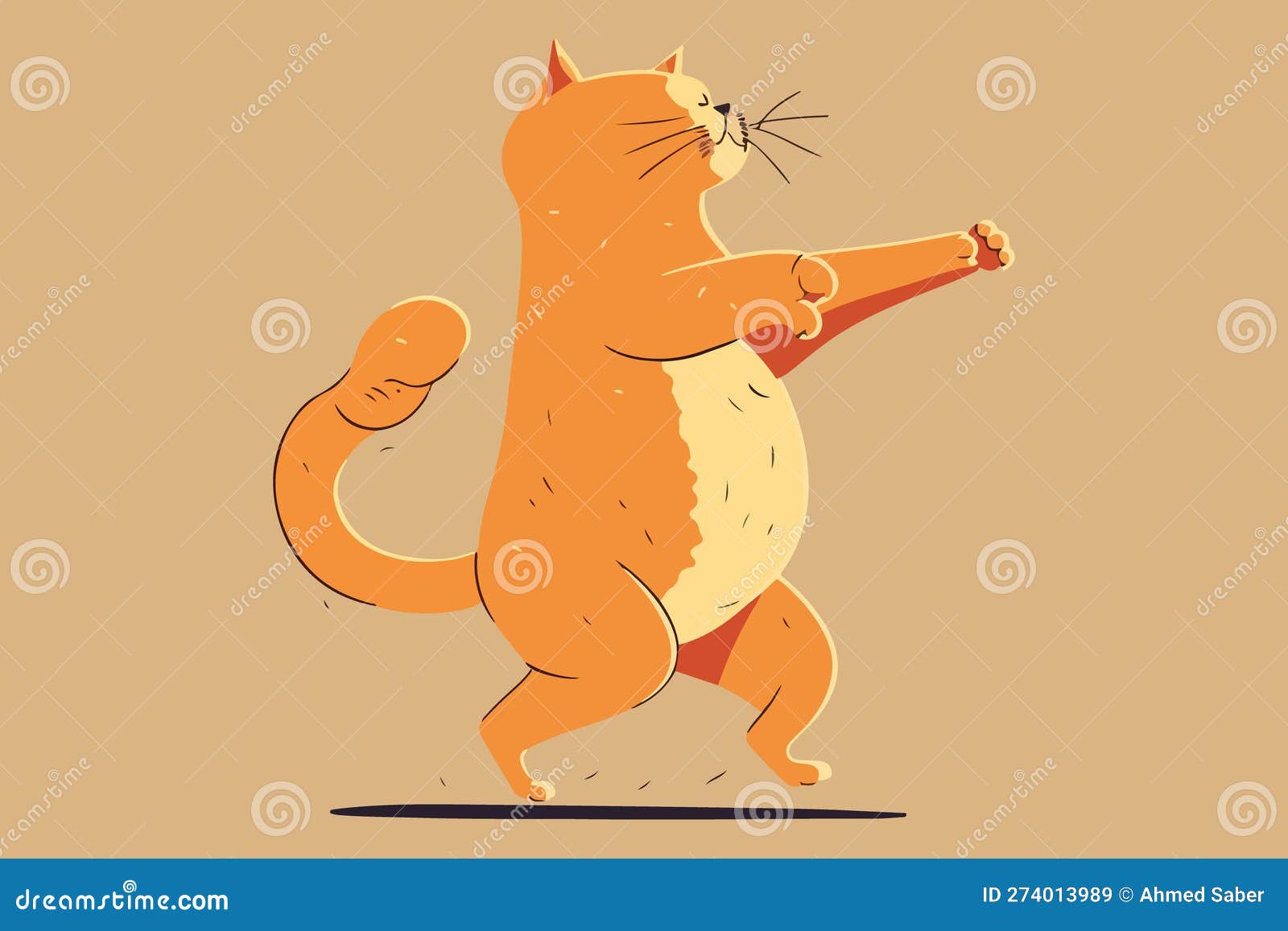Cat Dancing Vector Illustration Stock Vector - Illustration of clothing ...